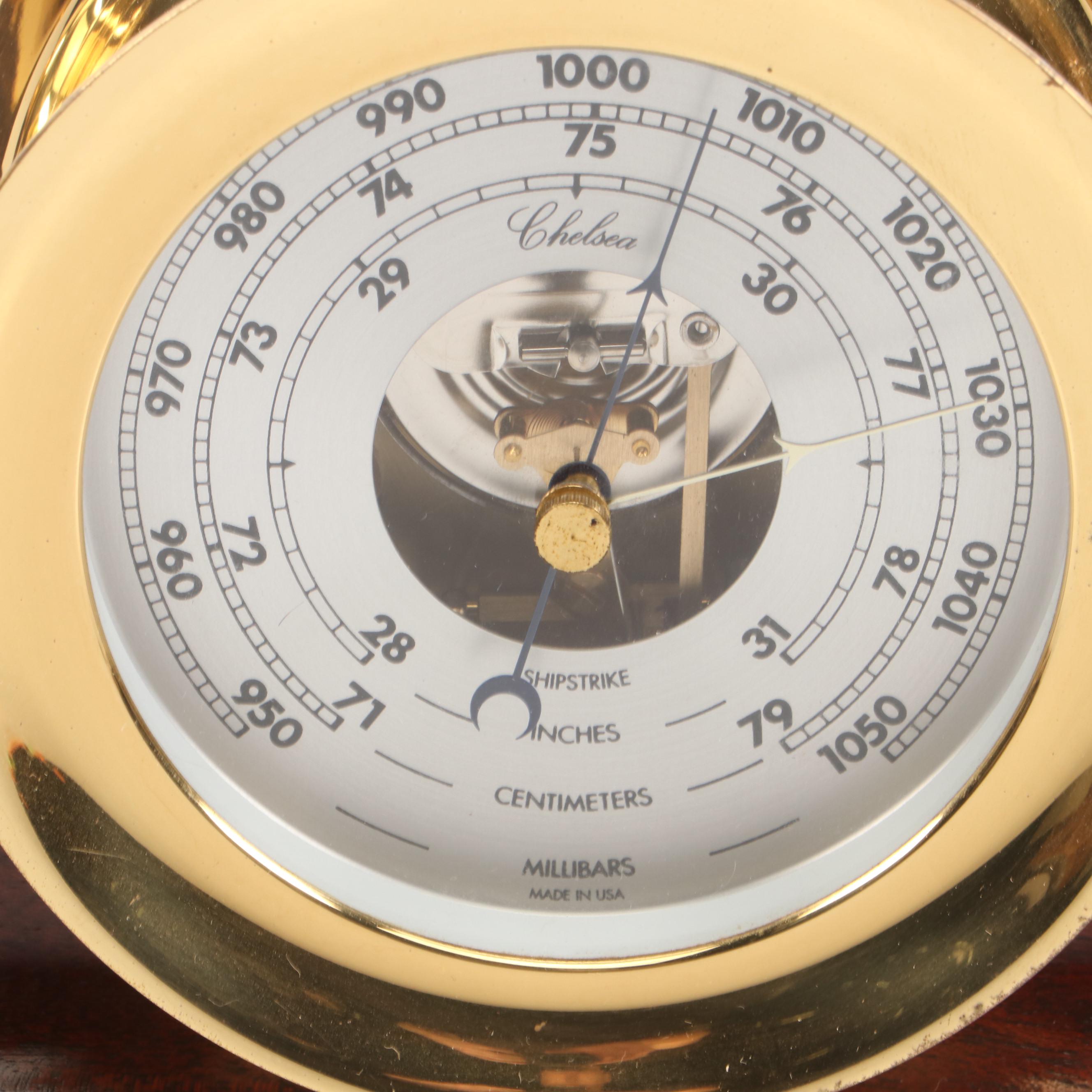 Chelsea Clock Co. "Shipstrike" Combination Ship's Clock and Barometer ...