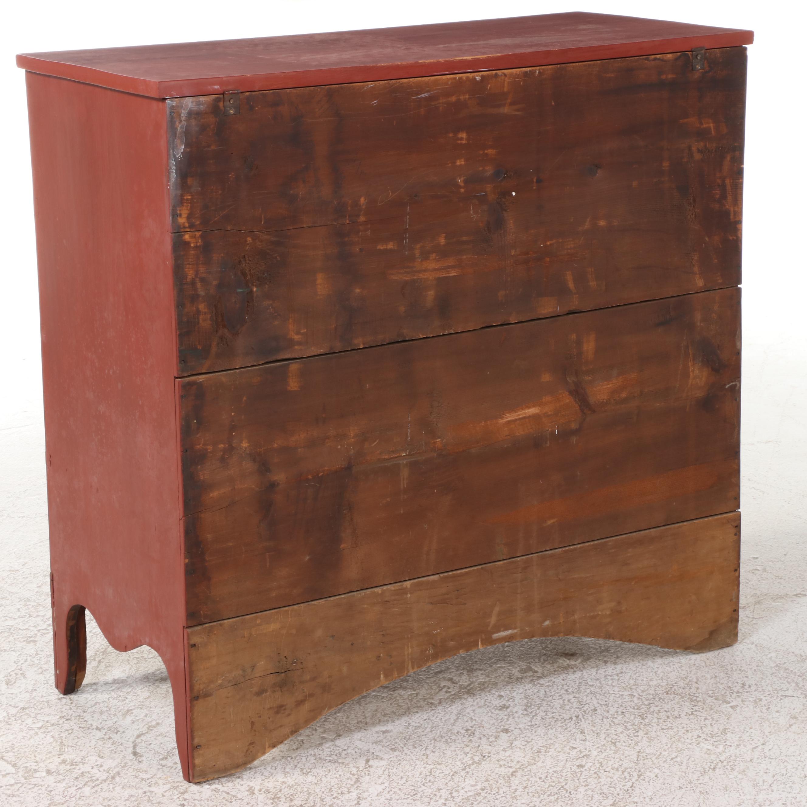 American Red-Painted Pine Mule Chest, Early to Mid-19th Century ...