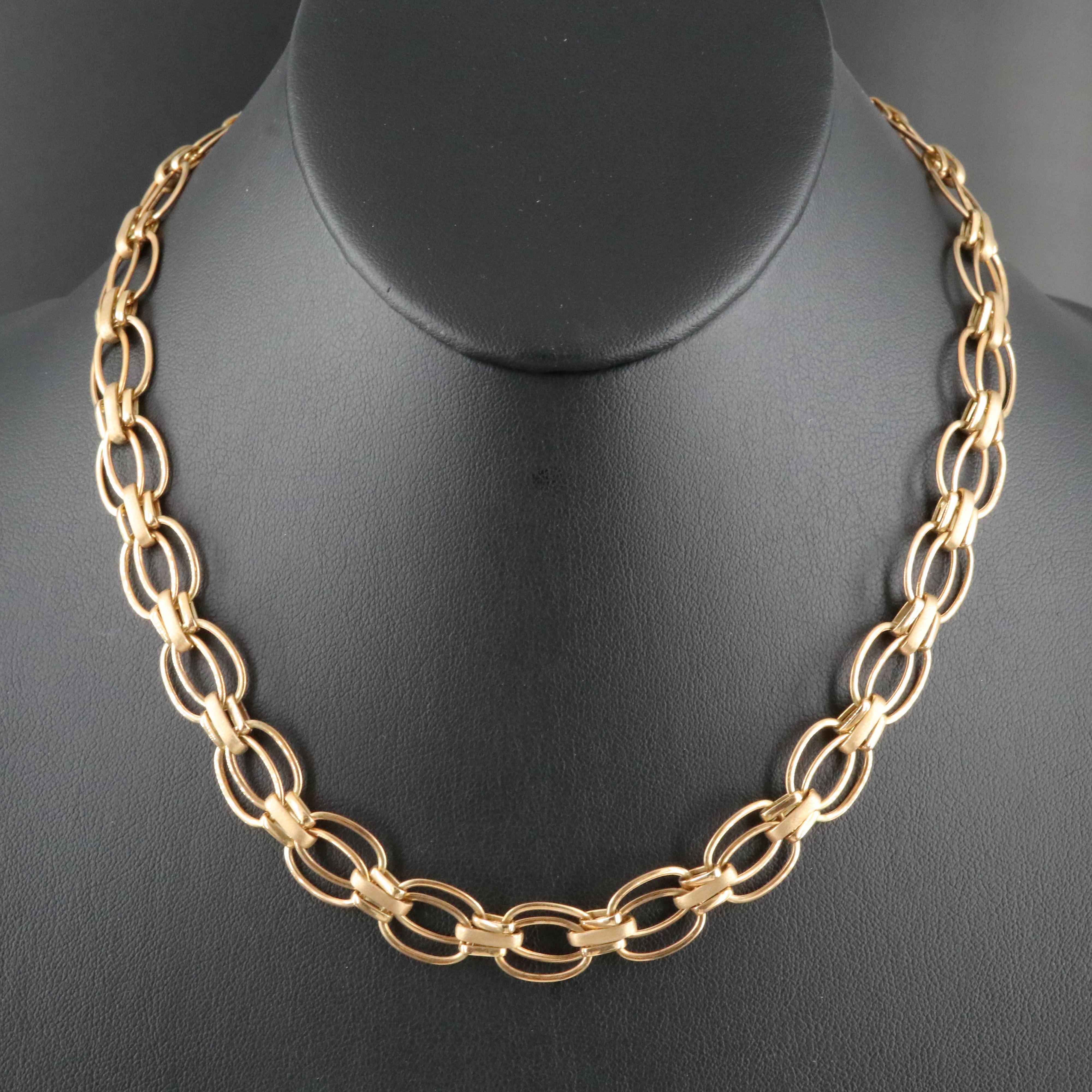 Italian 14K Fancy Link Necklace | EBTH