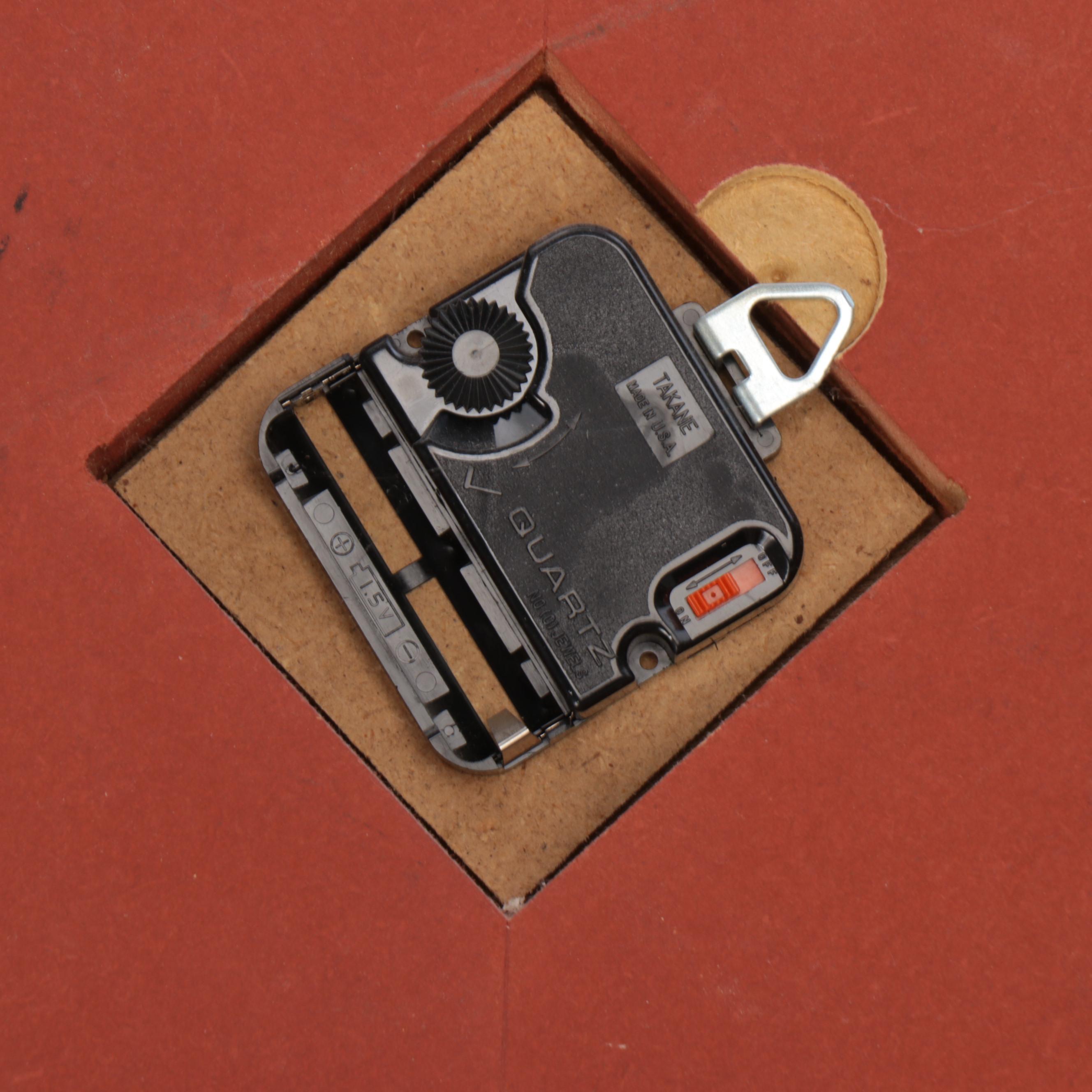 Carved Wood Pocket-Watch-Shaped Battery-Operated Wall Clock ...