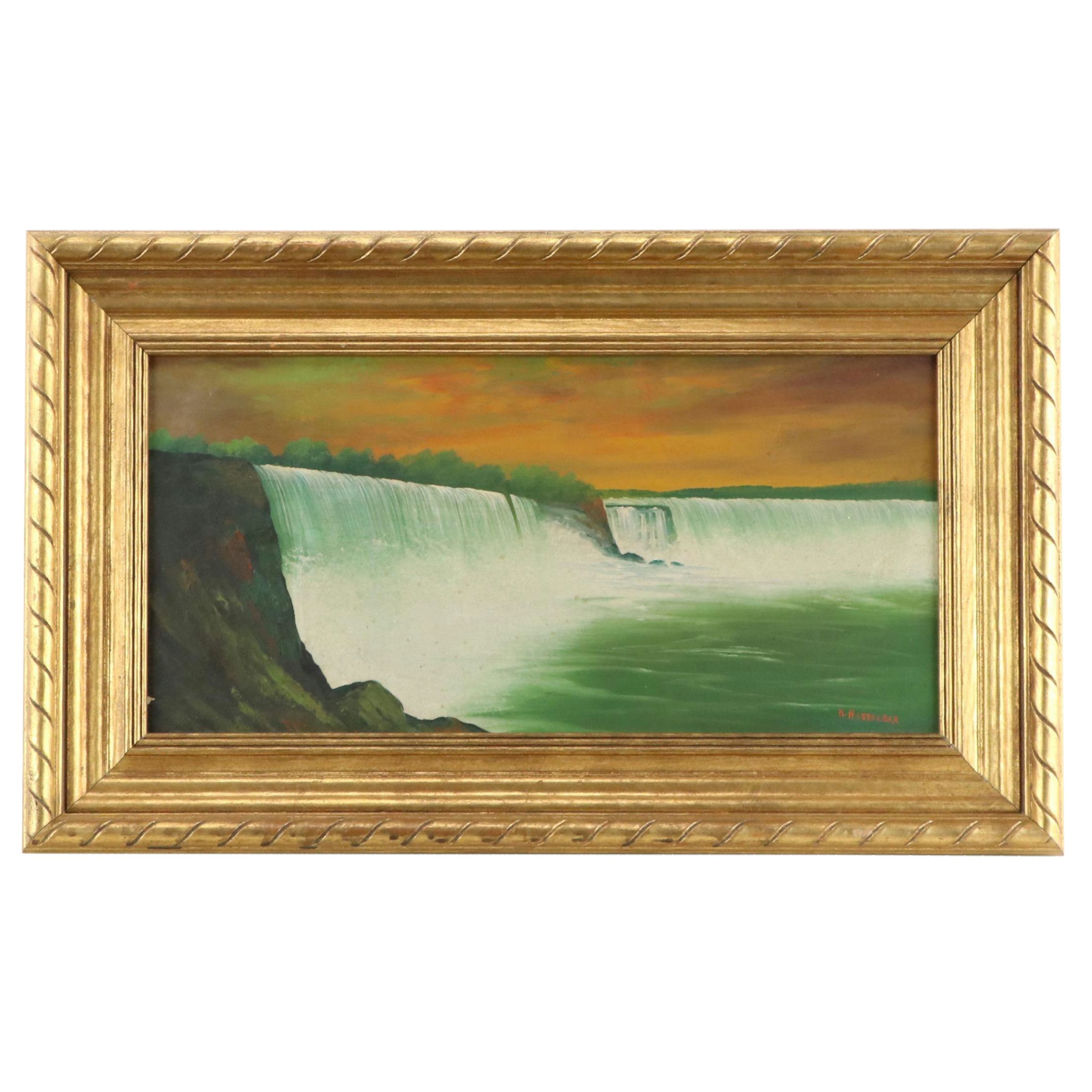 K. Hasselbar Landscape Oil Painting of Niagara Falls | EBTH