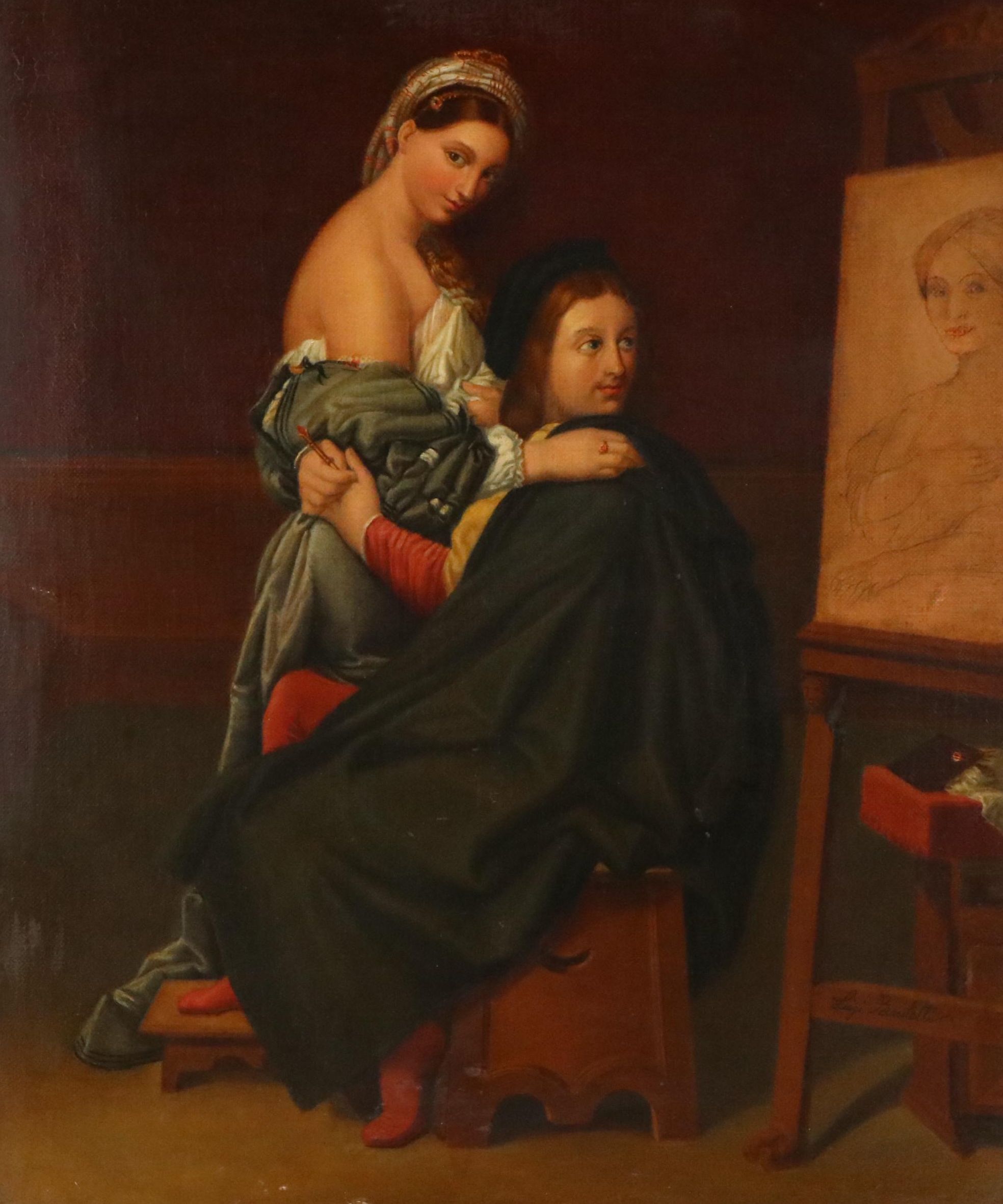 Luigi Basiletti Oil Painting After Jean Auguste Dominique Ingres | EBTH