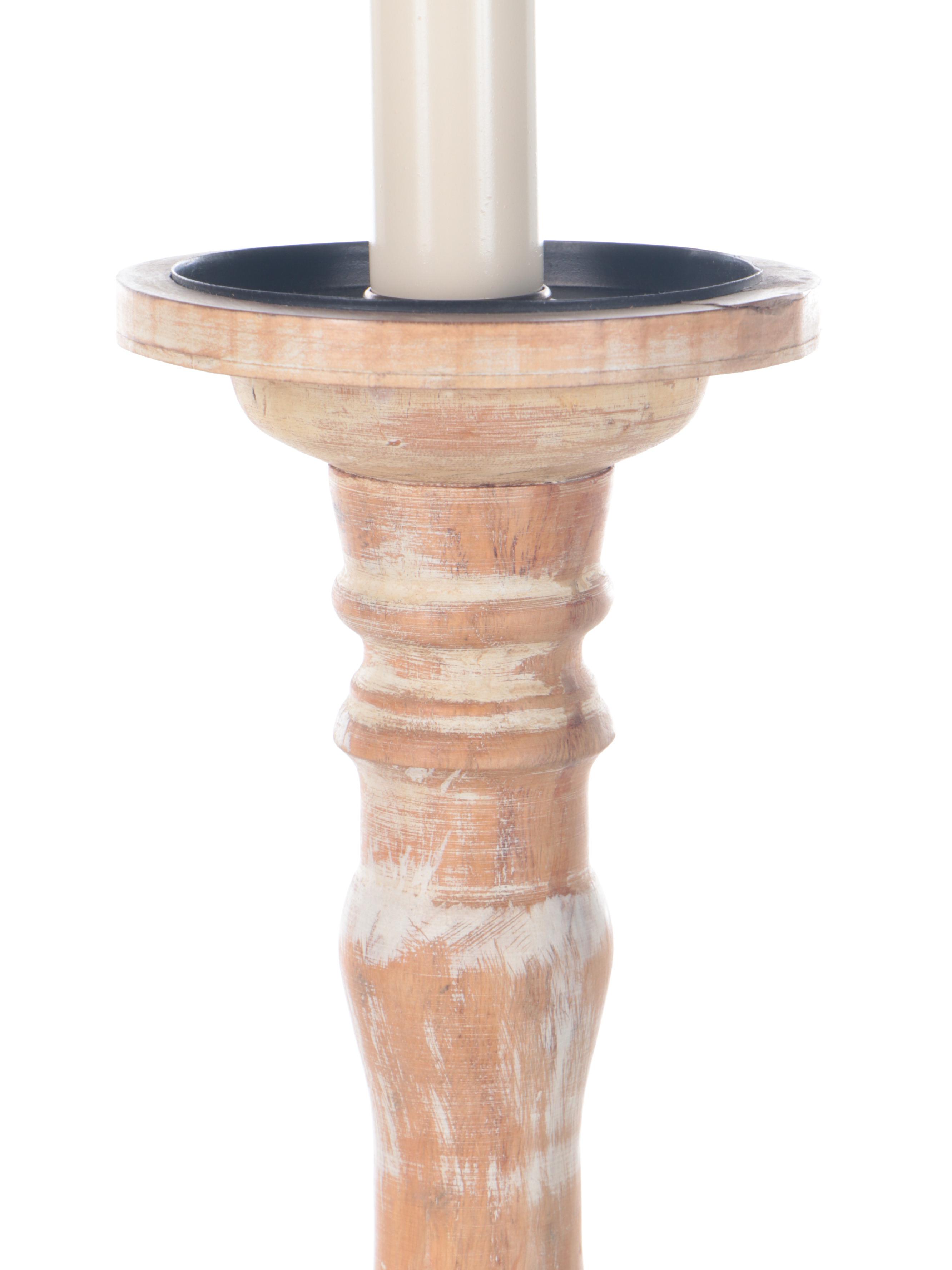 Turned Wood Column Form Table Lamp with Paneled Shade | Everything But ...