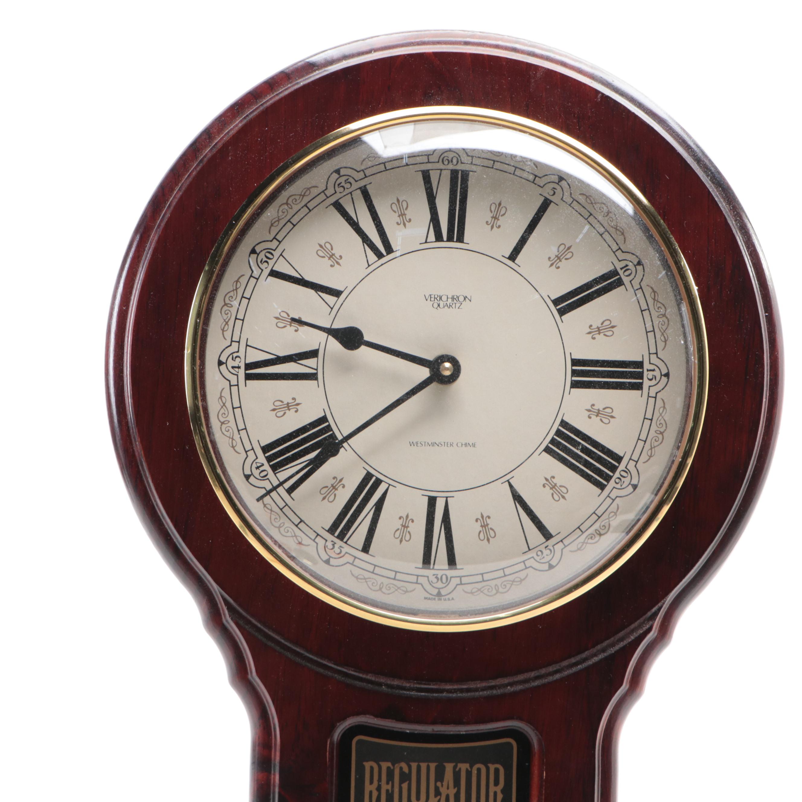 Verichron Wooden Regulator Wall Clock, Late 20th Century | EBTH