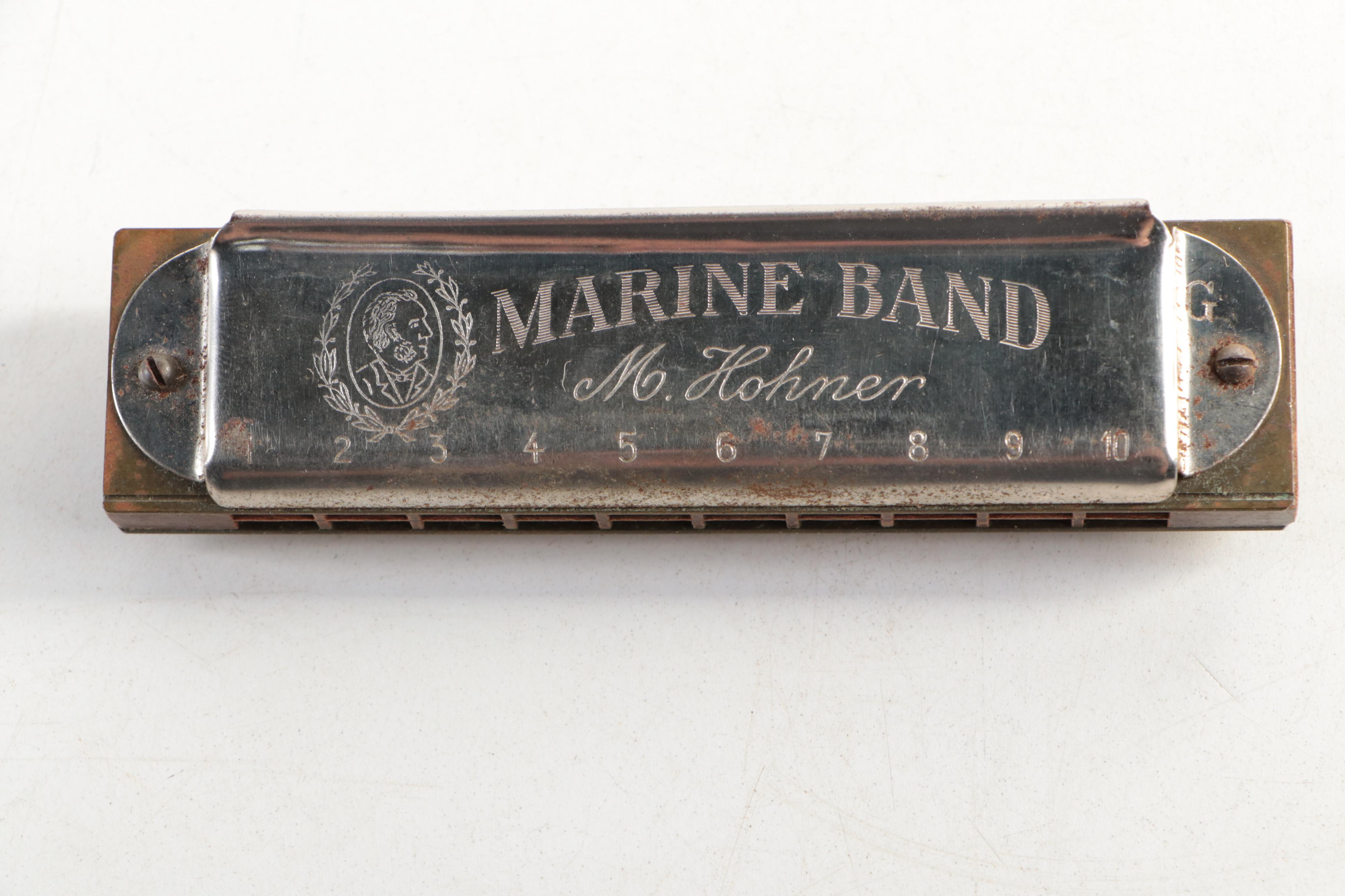 M. Hohner "Marine Band" and "Old Standby" Harmonicas, Late 19th/Early ...
