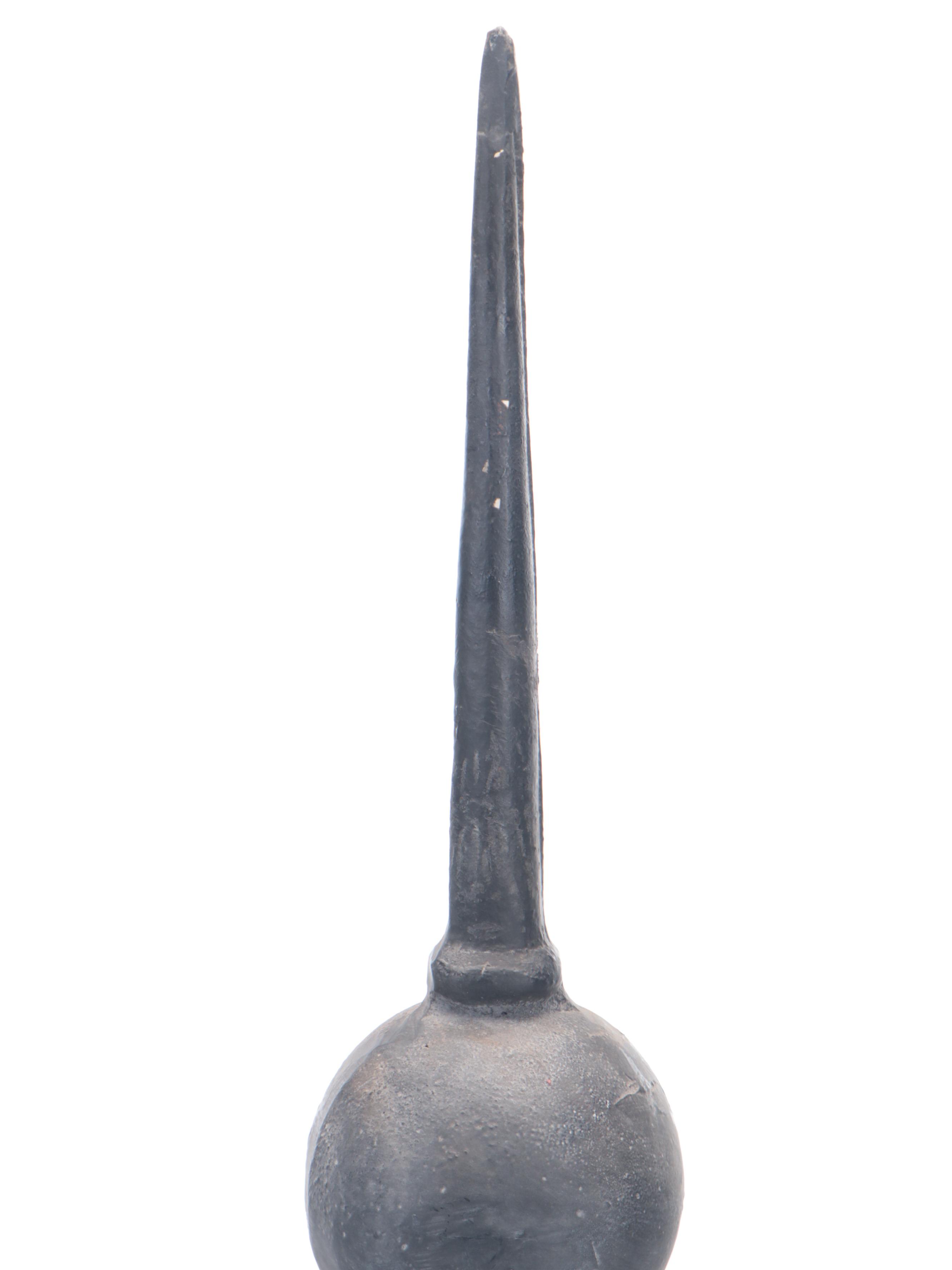 Pair of Rooftop Double Globe Lead Coated Iron Lightning Rod Finials ...