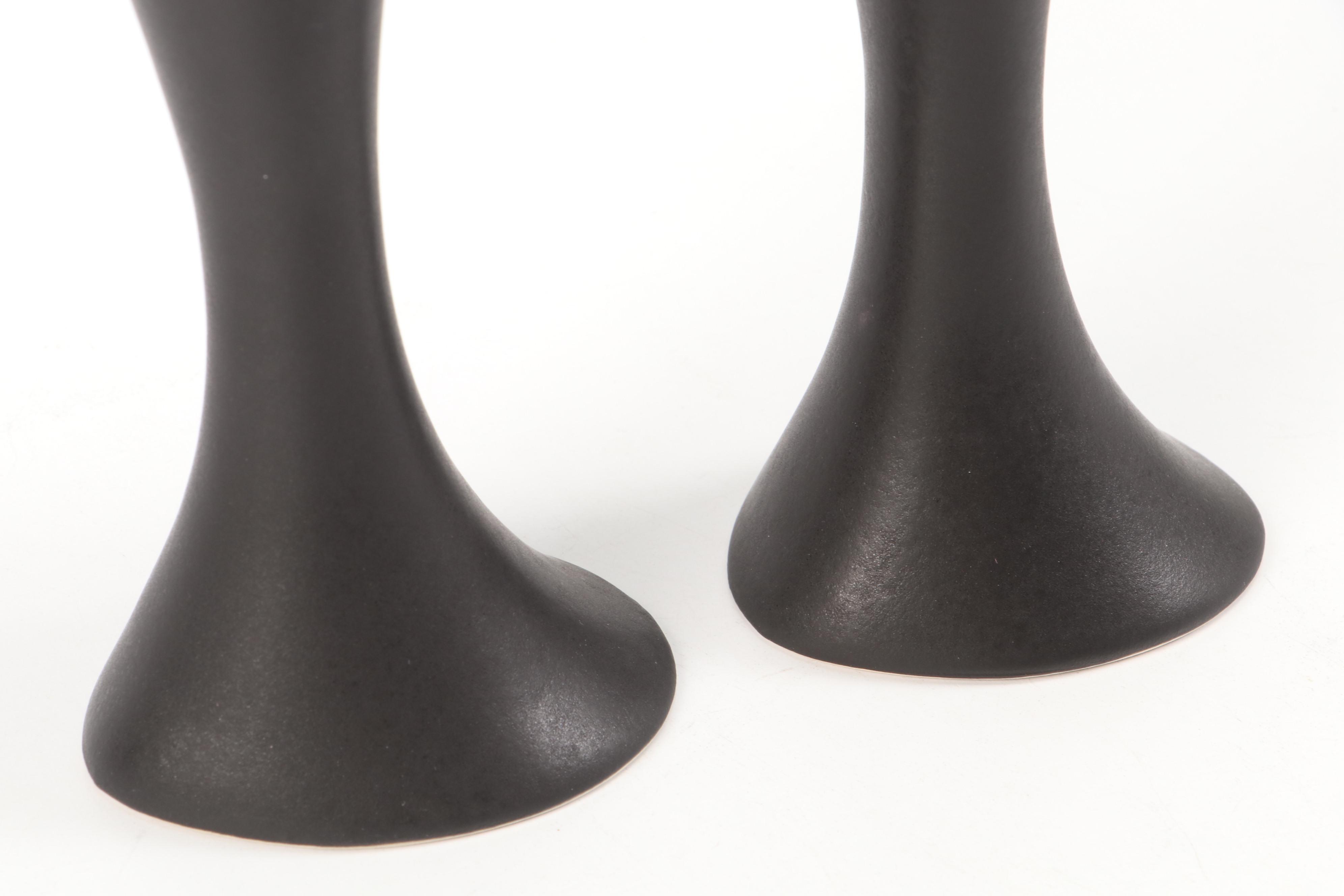 Peter Saenger Modern Ceramic Stemware in Matte Black, 1990s ...
