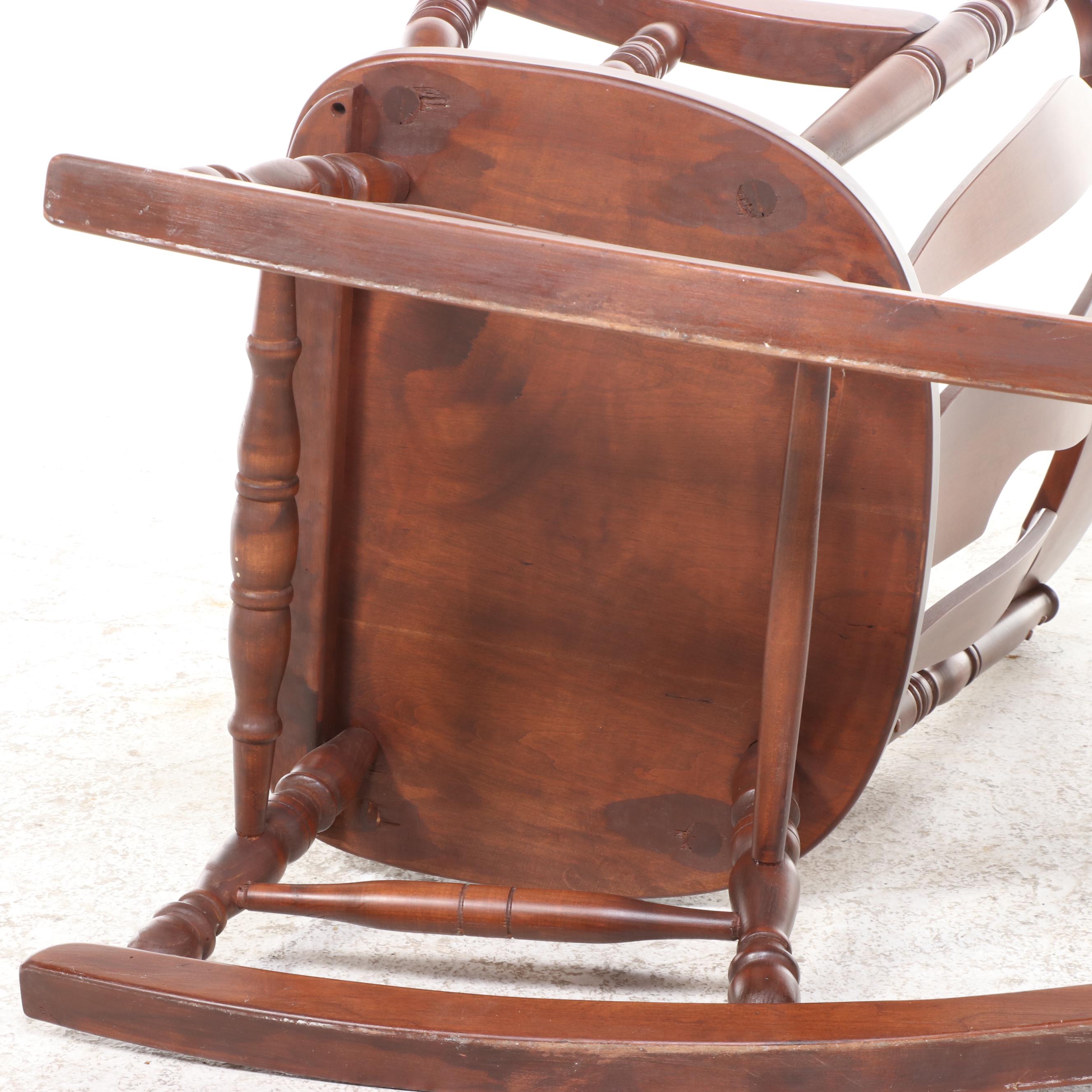 American Colonial Style Cherrywood Rocker, Late 20th Century ...