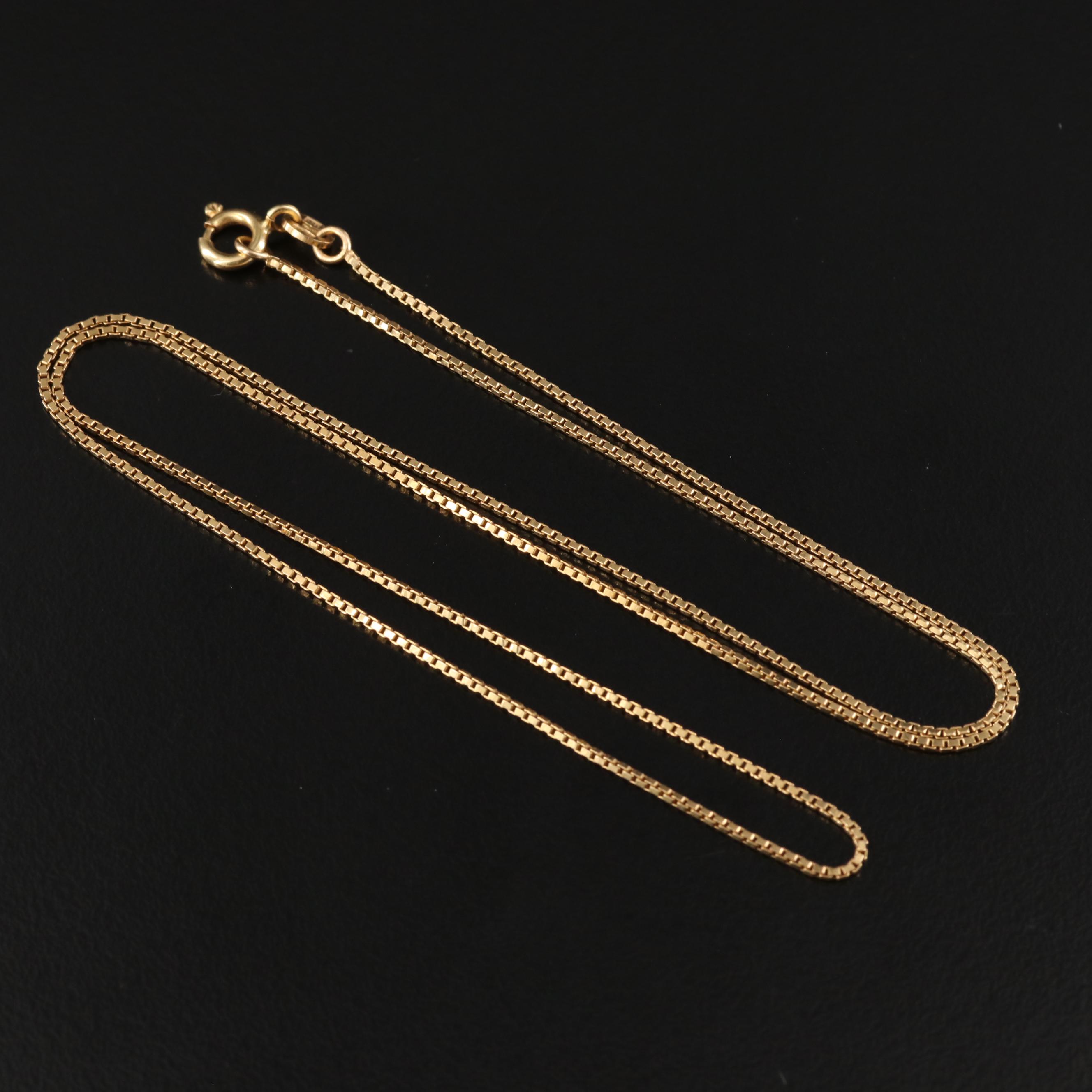 18K Box Chain Necklace | Everything But The House