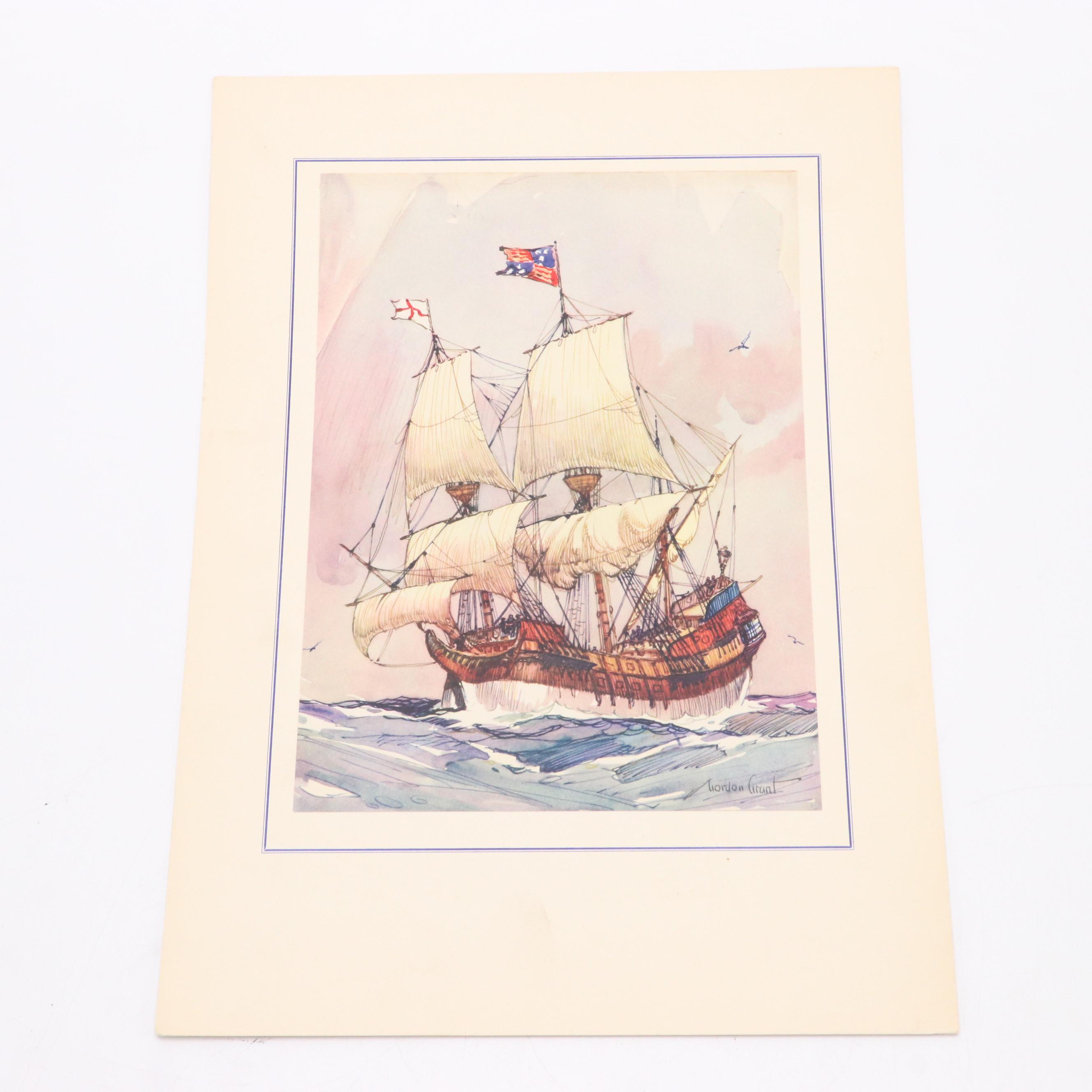 Nautical Offset Lithographs After Gordon Grant | Everything But The House