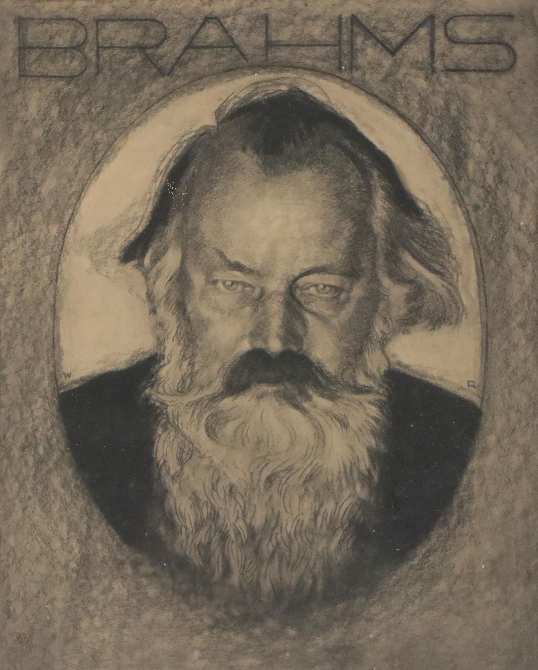 Lithograph Portrait of Brahms, Early 20th Century | Everything But The ...