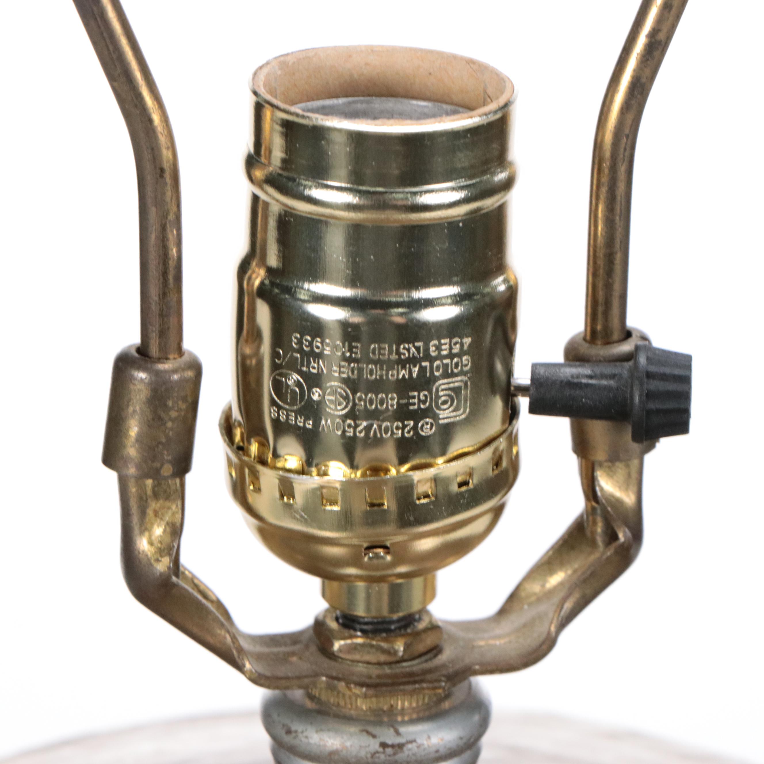 Indo-Persian Pierced Metal Urn Table Lamp with Pleated Cotton Shade ...