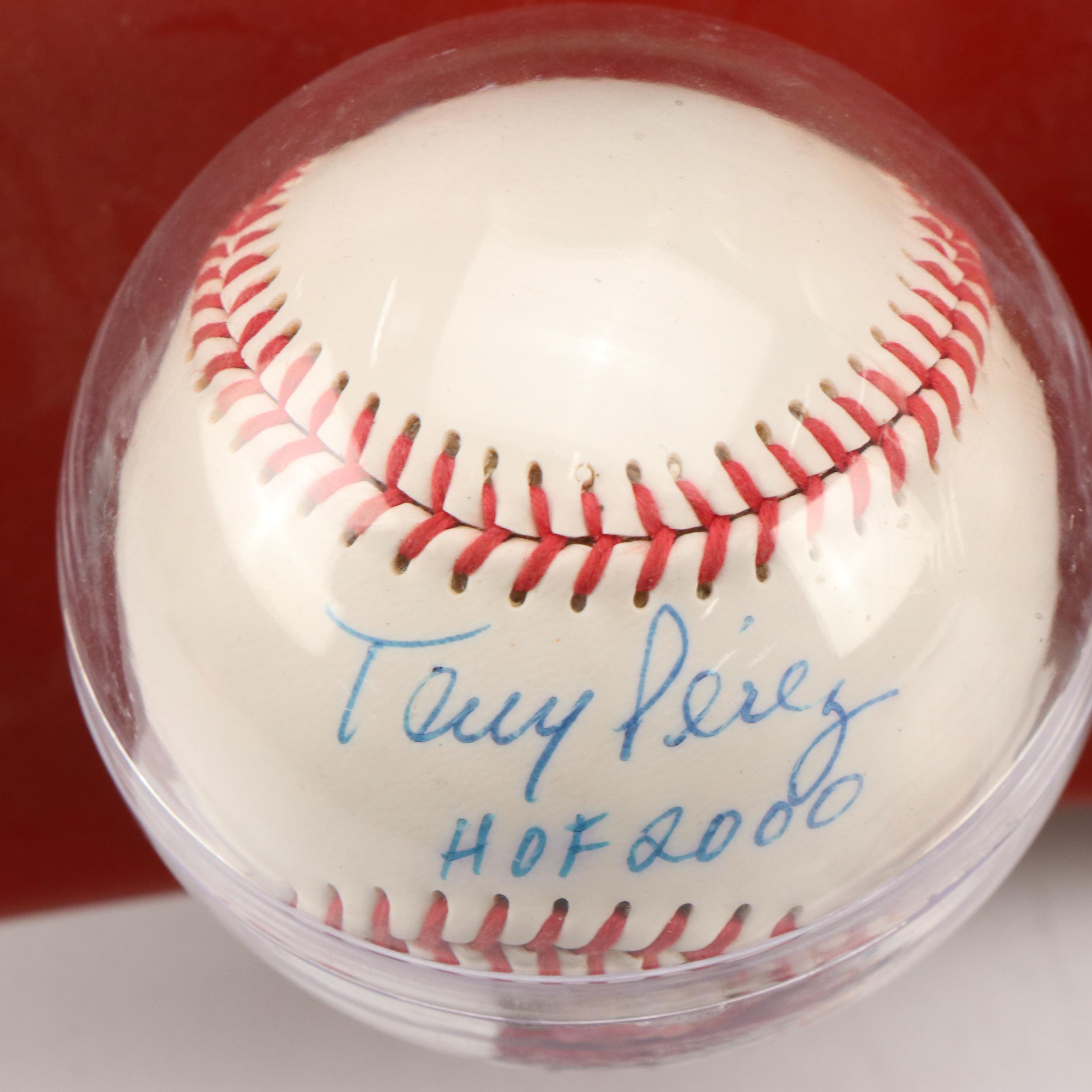 "The Great Eight" Signed Baseballs with Riverfront Stadium Seat Display ...