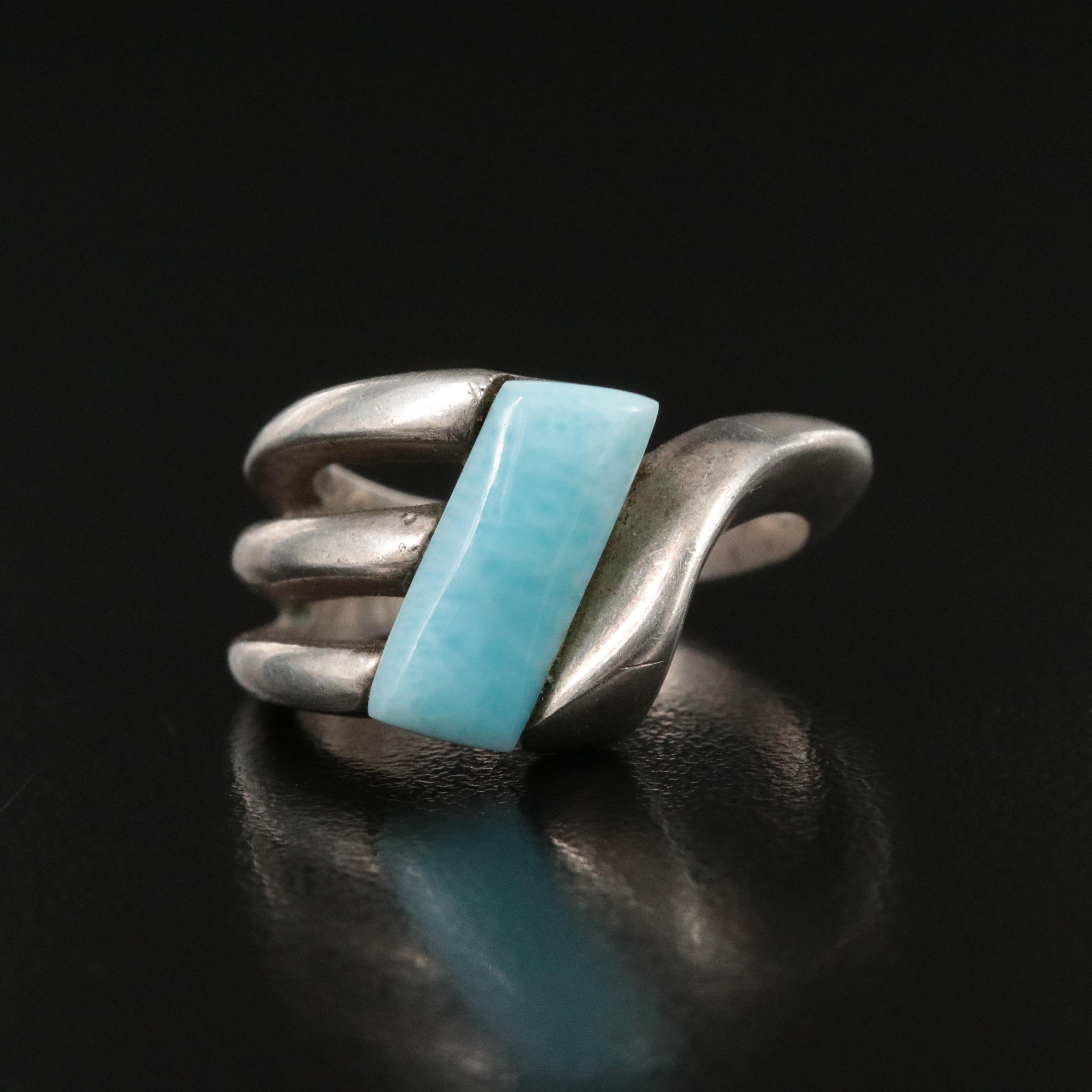 Sterling Larimar Ring | Everything But The House