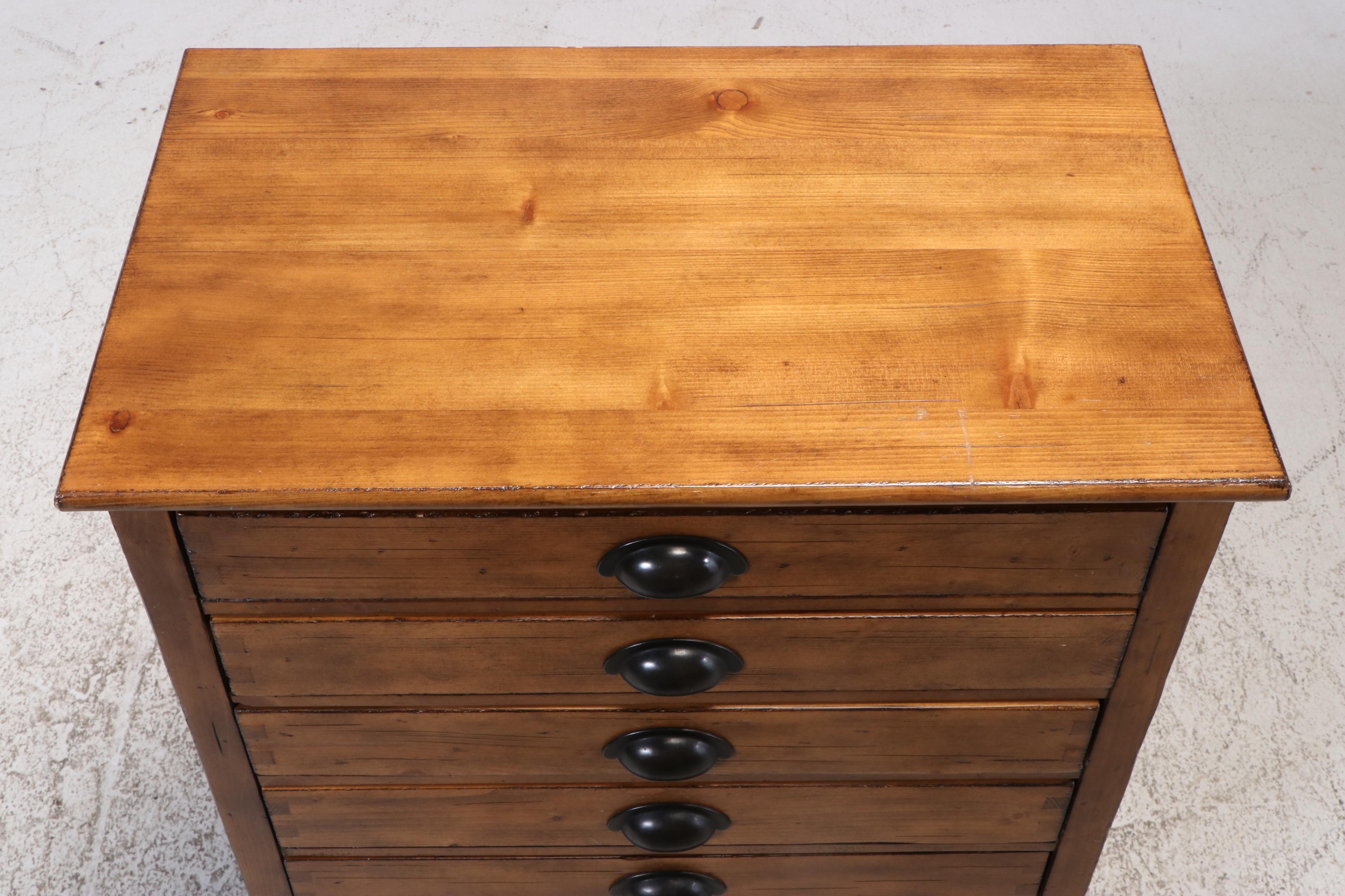 Industrial Style Nine-Drawer Printer's Cabinet-Form Jewelry Chest | EBTH