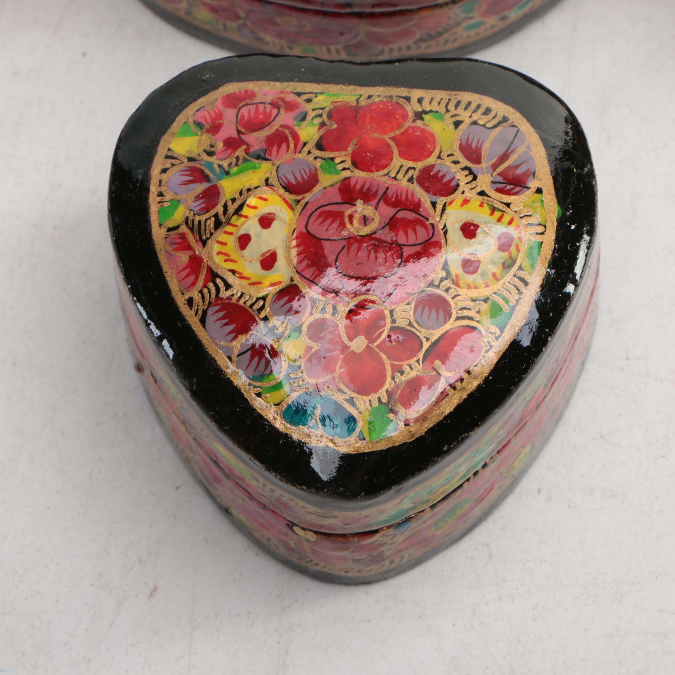 Indian Folk Art Hand-Painted Kashmiri Papier-Mâché Boxes | Everything ...