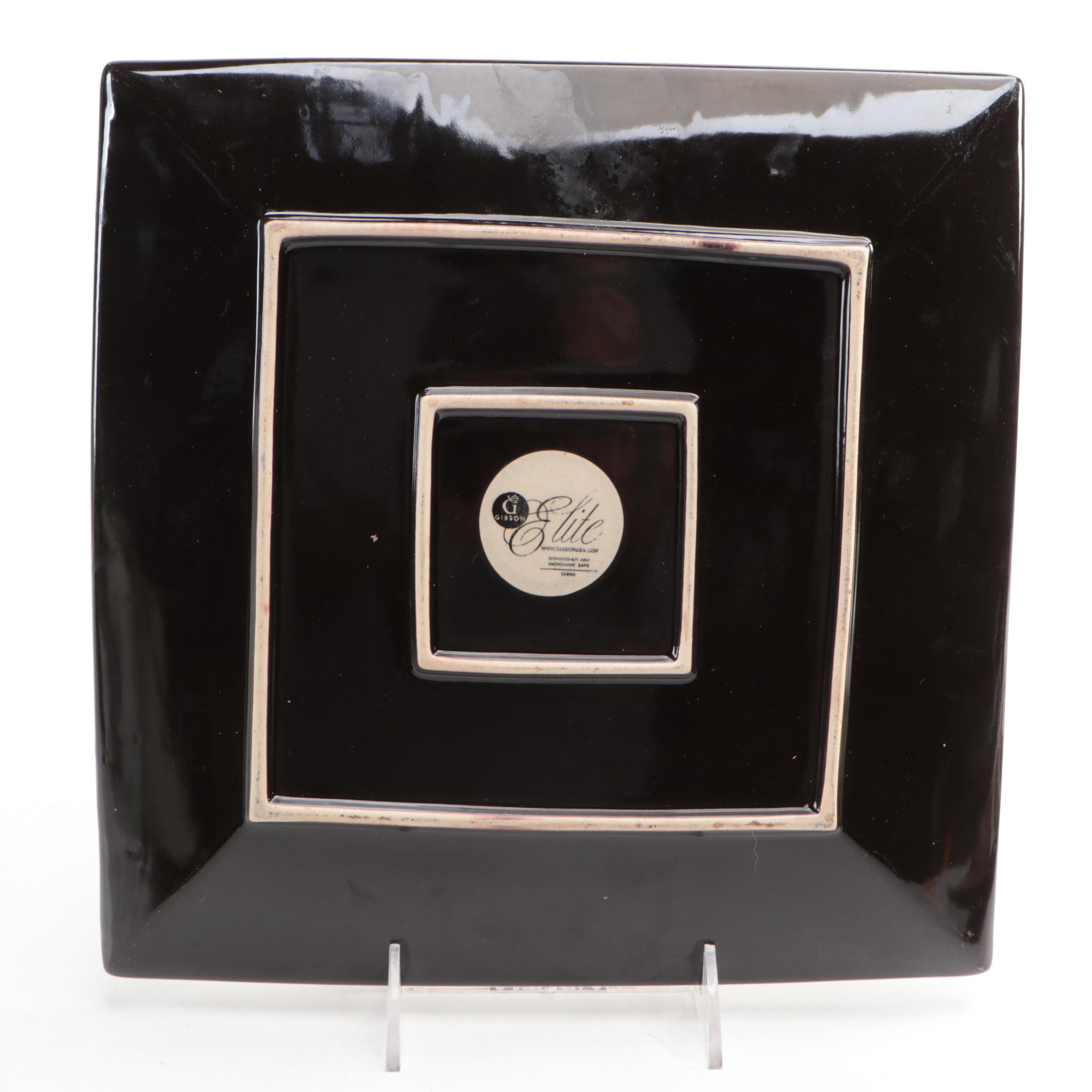 Gibson Designs "Pantego" Square Dinner and Salad/Dessert Plates ...