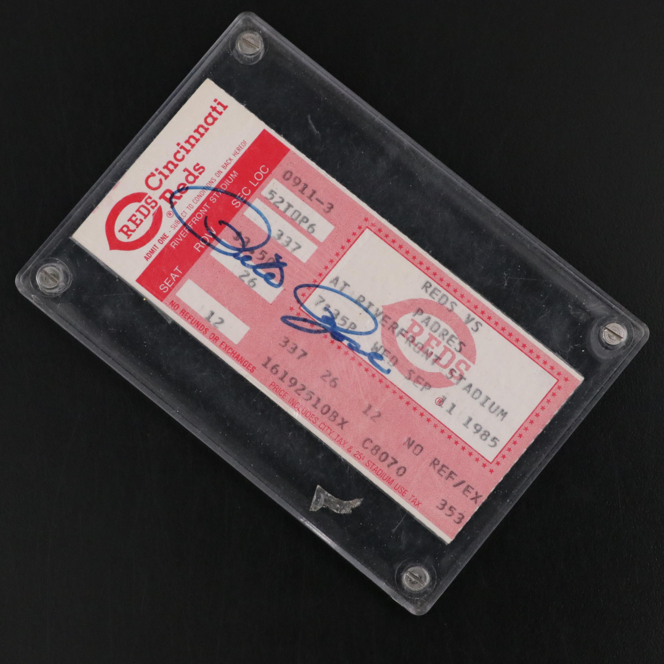 Pete Rose Signed Ticket Stub From Record-Breaking Hit #4192 | EBTH