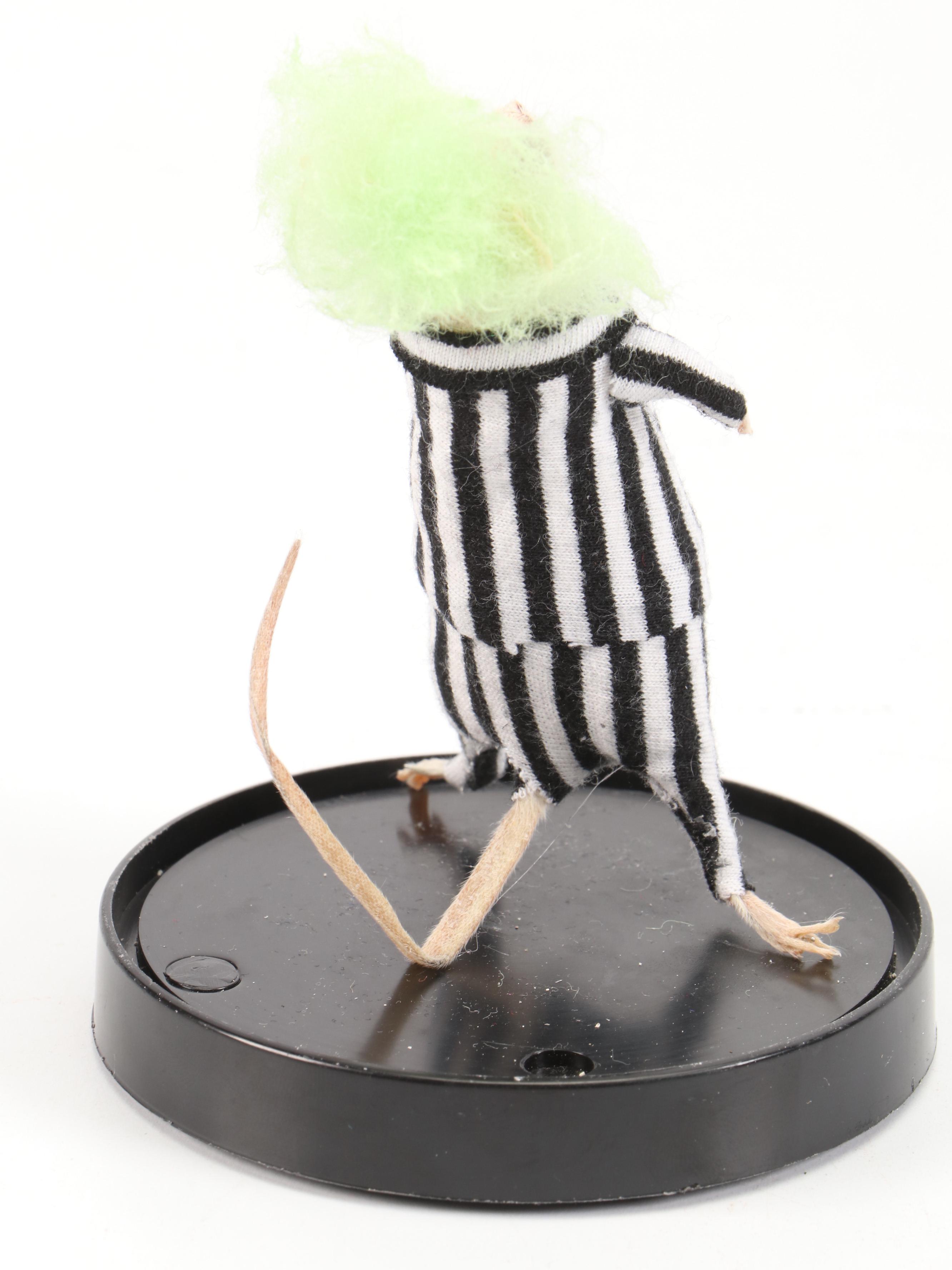Beetlejuice Character Themed Mouse Taxidermy in Acrylic Cloche | EBTH