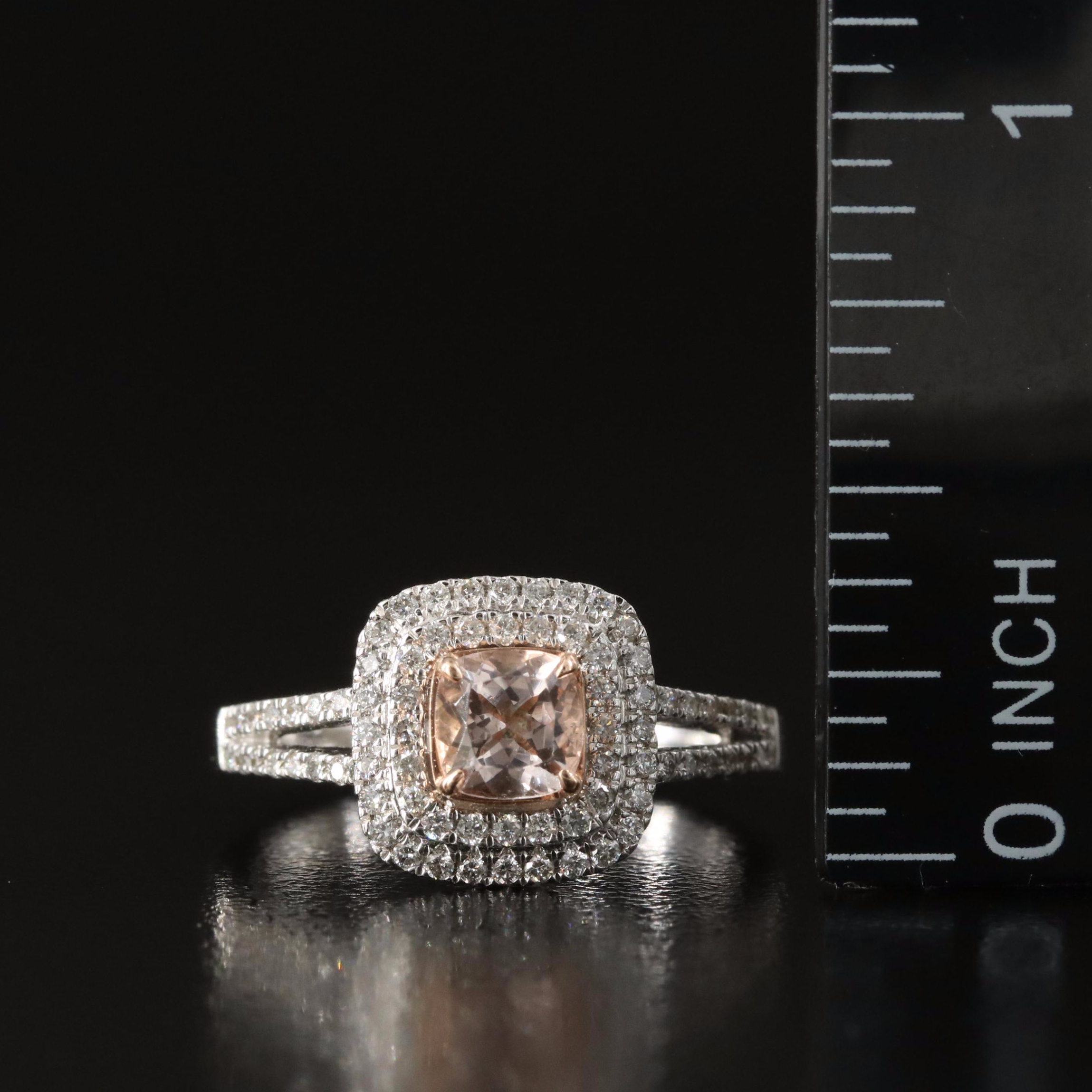 Simply Vera by Vera Wang 14K Morganite and Diamond Ring with Rose Gold ...