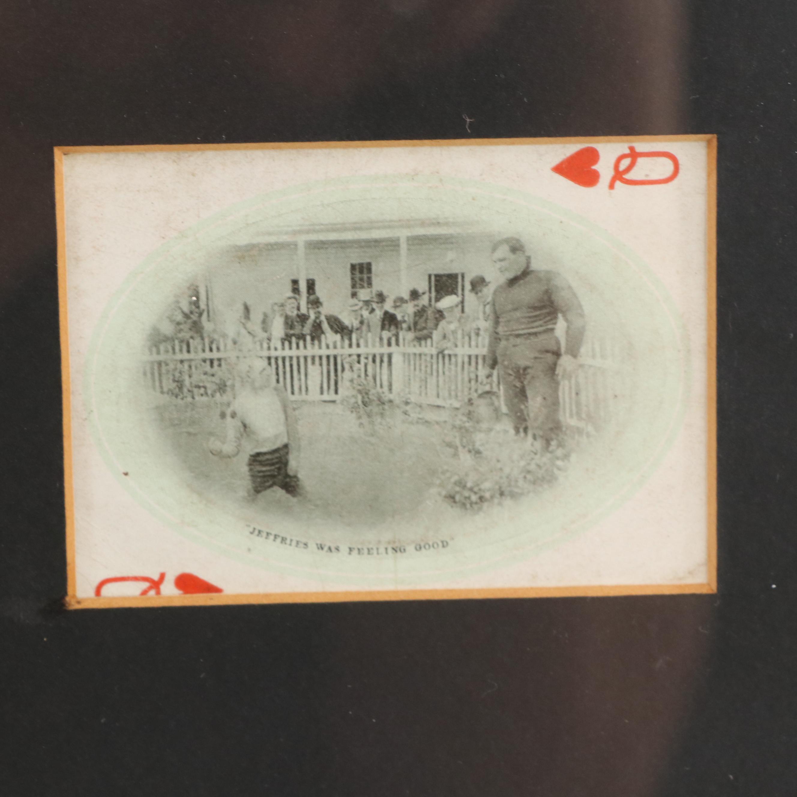 Jeffries Boxing-Themed Playing Cards Display with Jack Dempsey and More ...