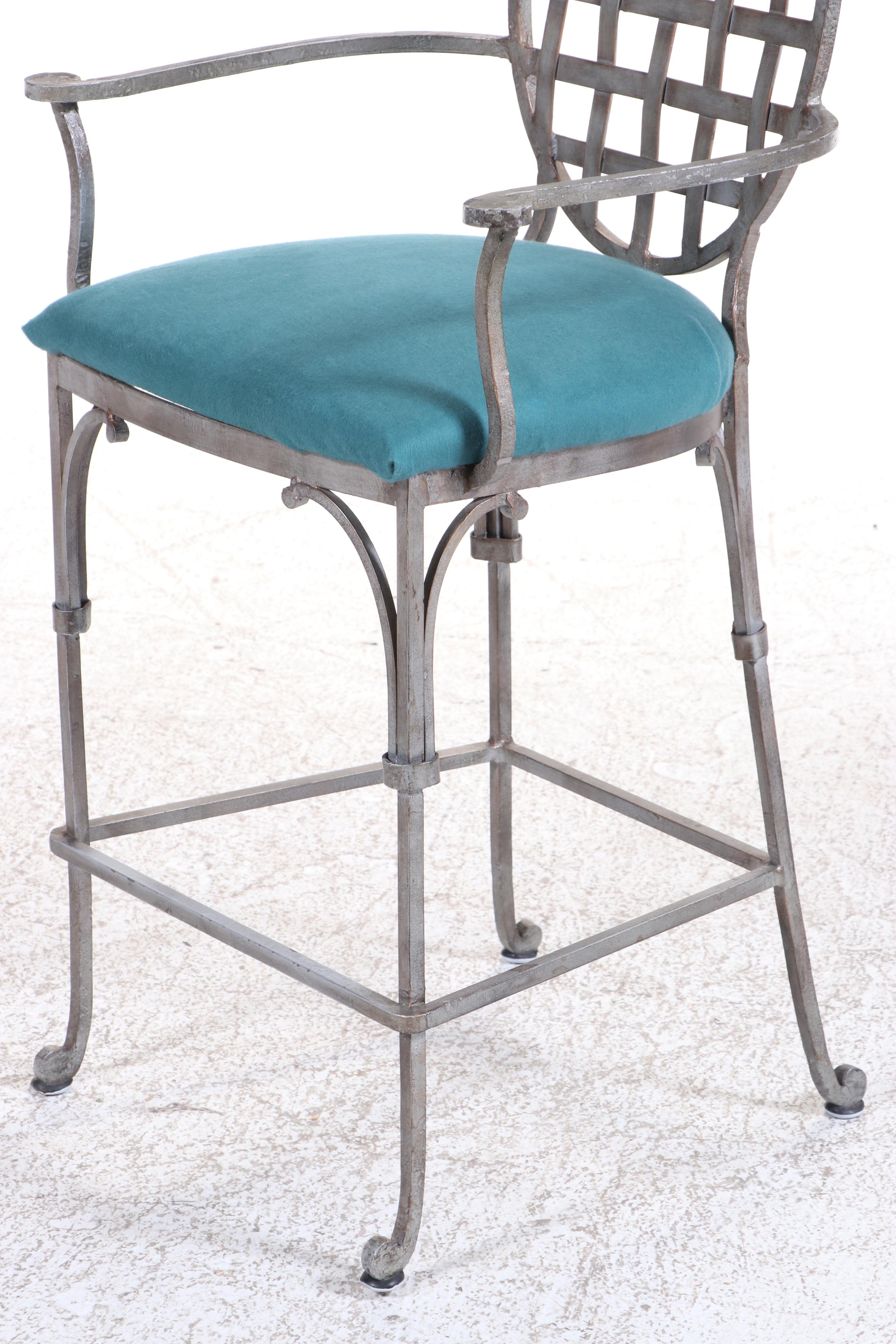 Pair of French Provincial Style Patinated and Wrought Iron Counter ...