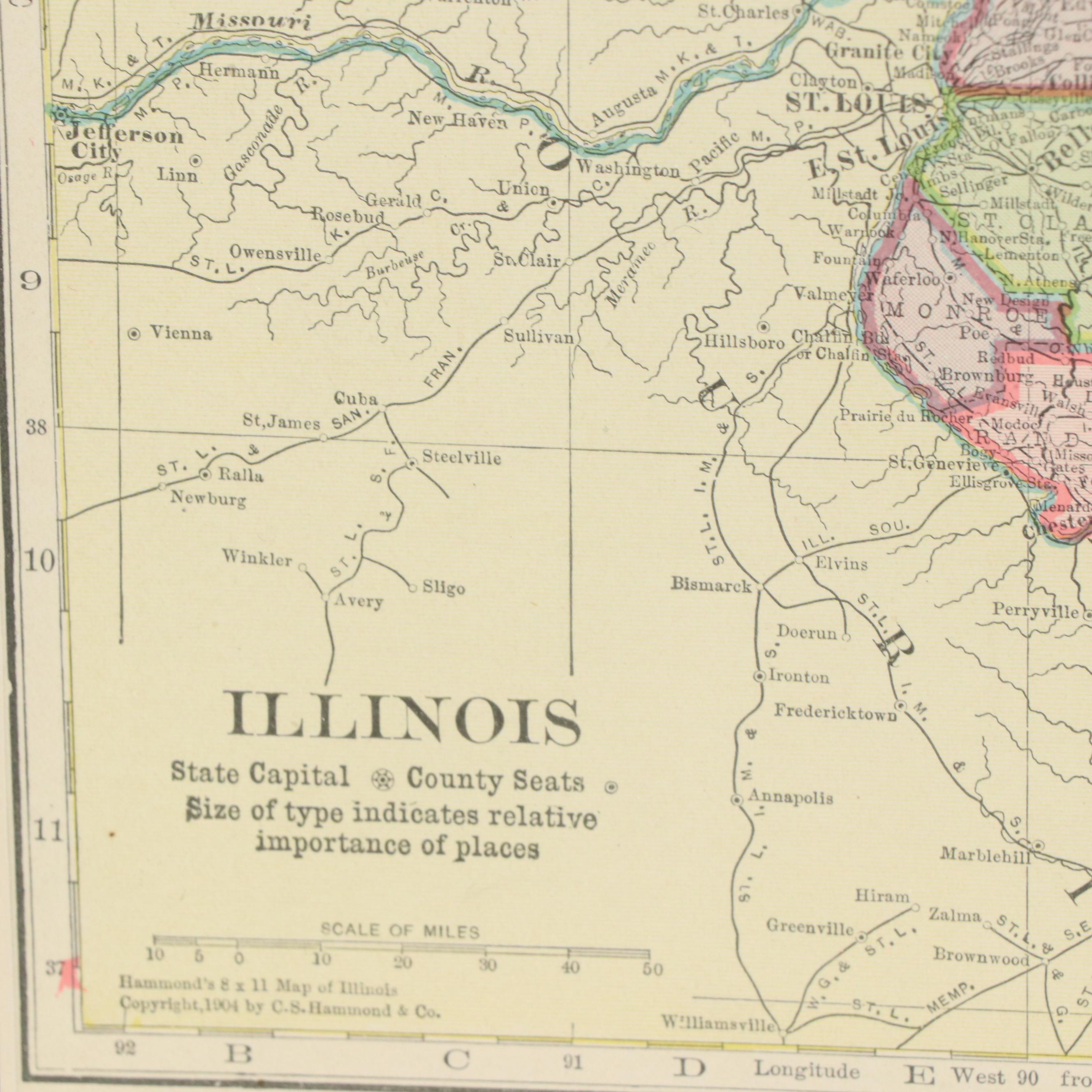 C. S Hammond & Co. Lithographic Maps of Illinois and Italy | EBTH