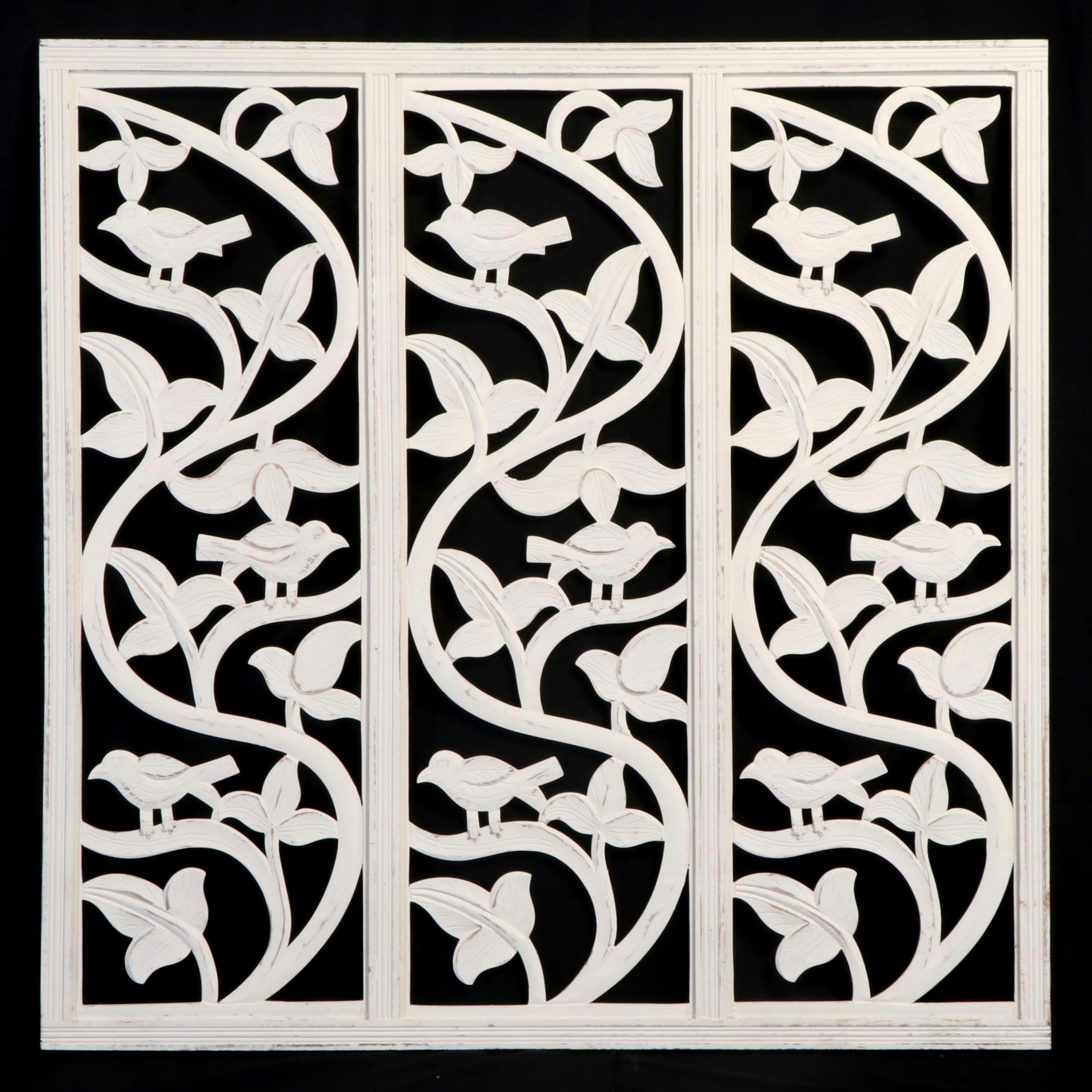 Arhaus Carved and Painted Wall Plaque with Birds | Everything But The House