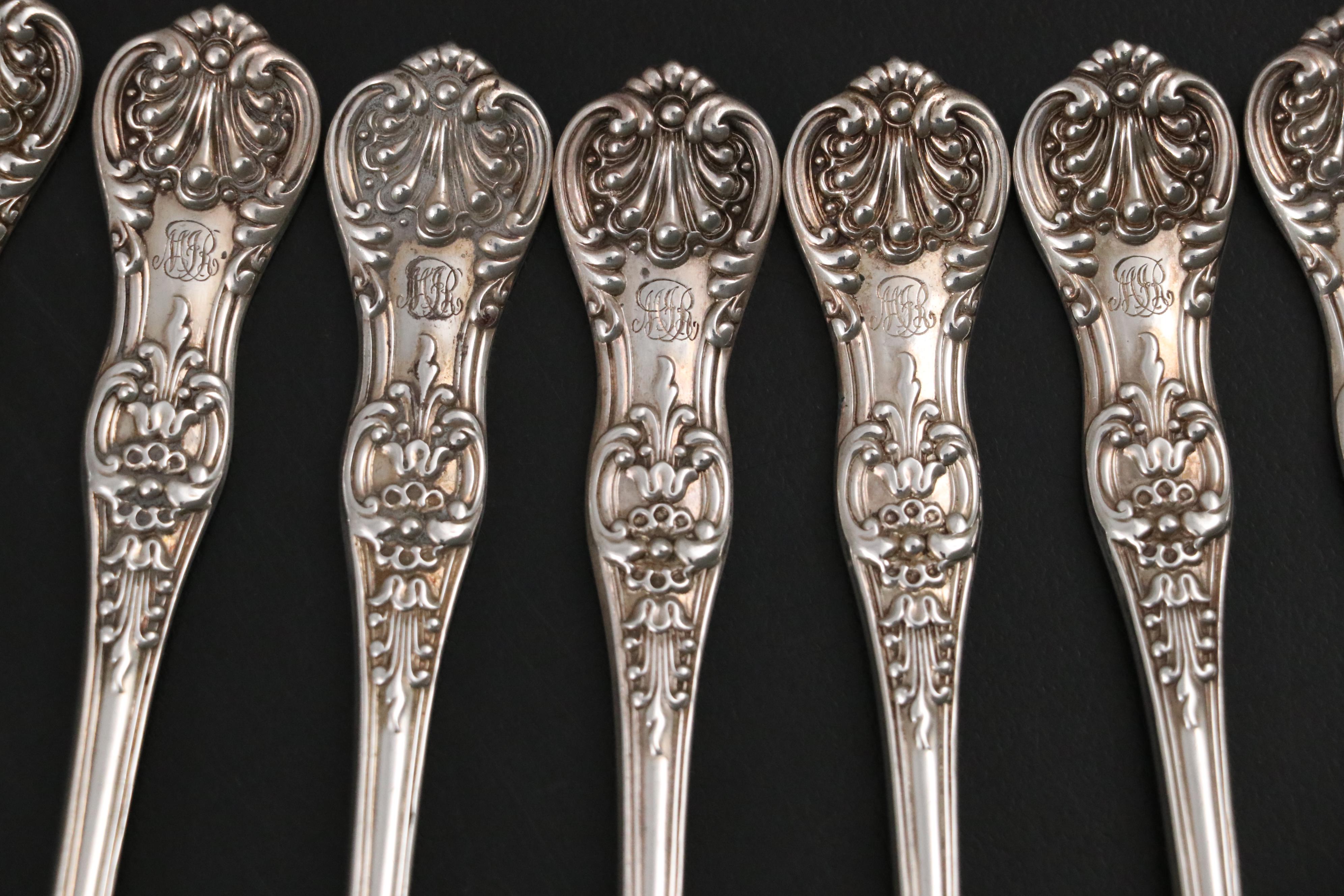 Tiffany & Co. "English King" Sterling Silver Oyster Forks, Late 19th ...