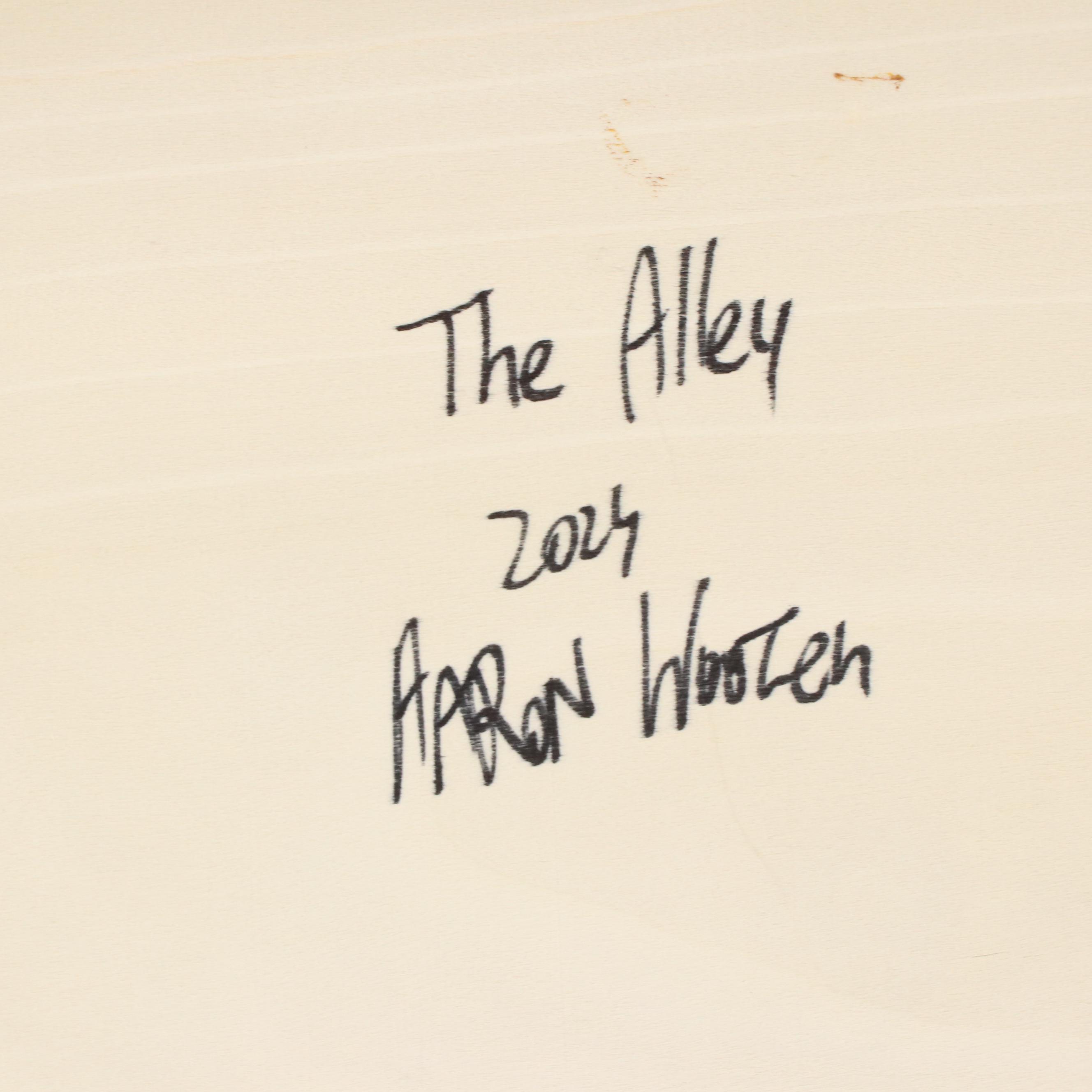 Aaron Wooten Stylized Cityscape Acrylic Painting "The Alley," 2024 | EBTH