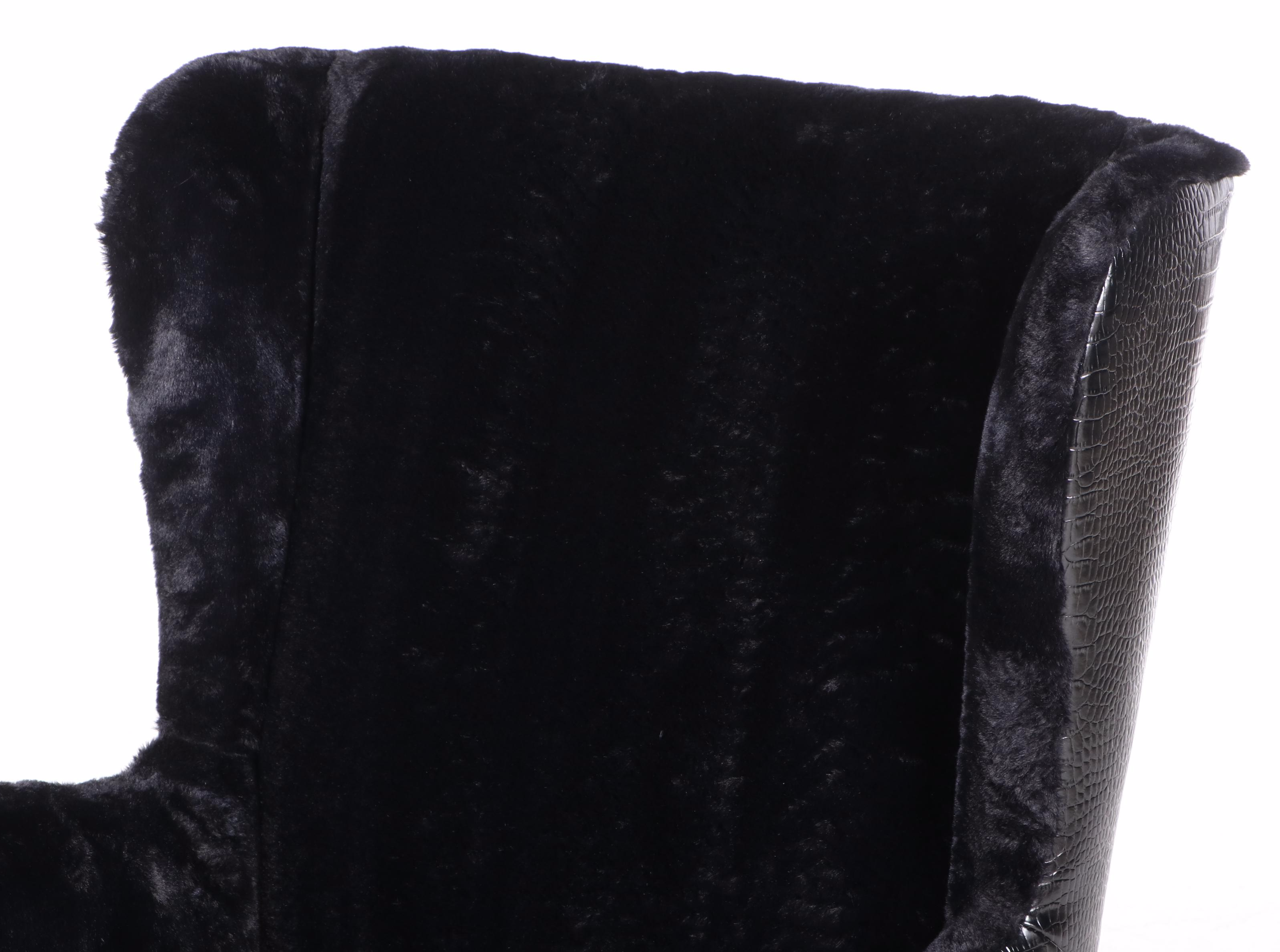 * "Meet Lola" Repurposed Wing Chair Revived in Faux Crocodile & Fur ...