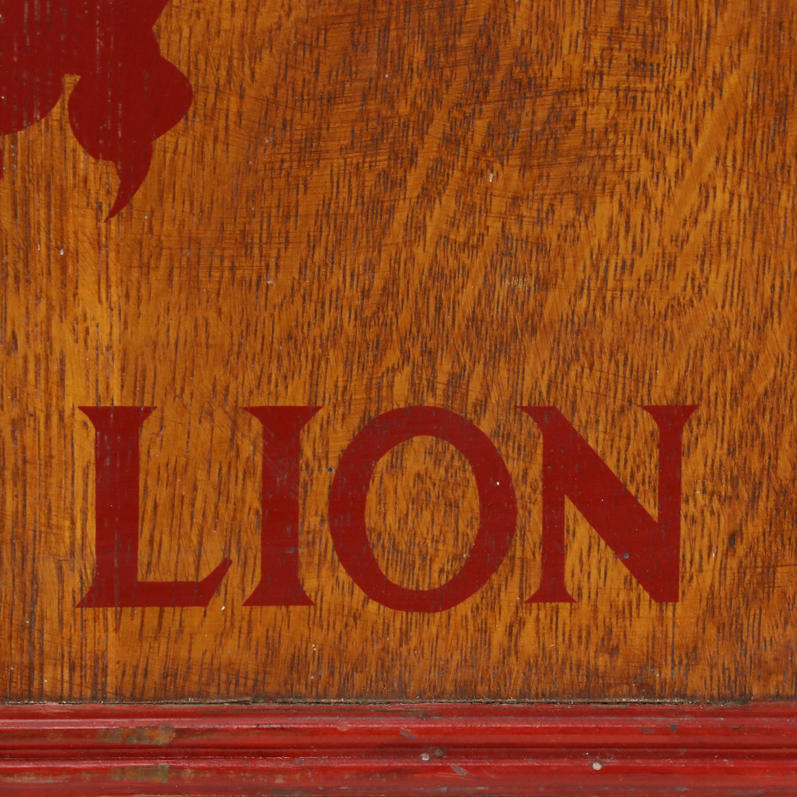 Hand-Painted "The Red Lion" Wood Sign | Everything But The House