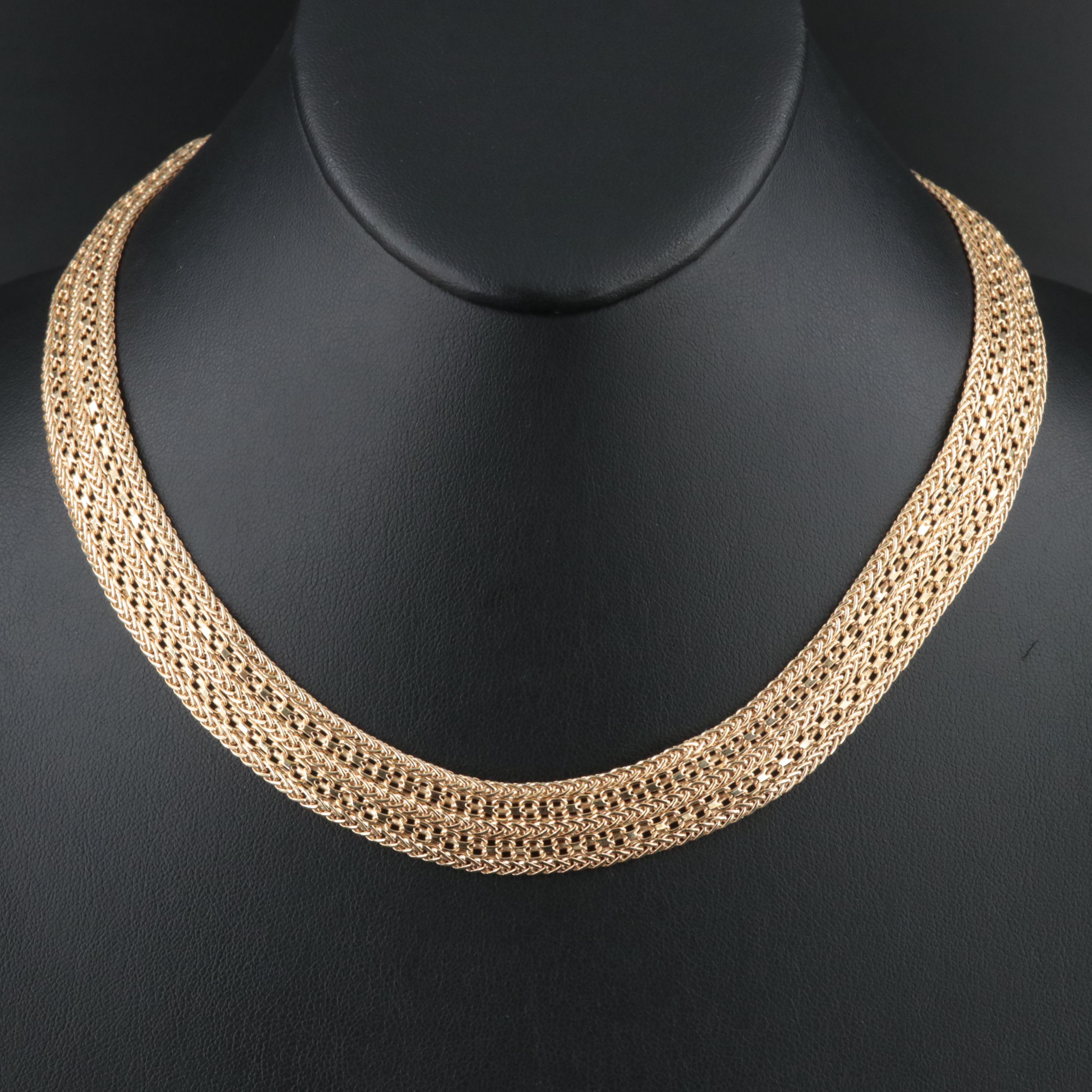 Italian 14K Mesh Necklace | EBTH