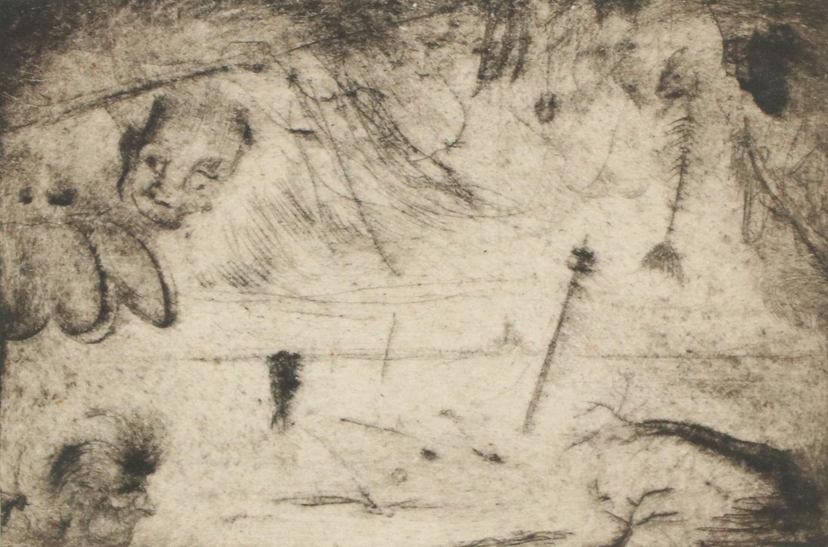 Surreal Landscape Drypoint Etching, 1944 | Everything But The House