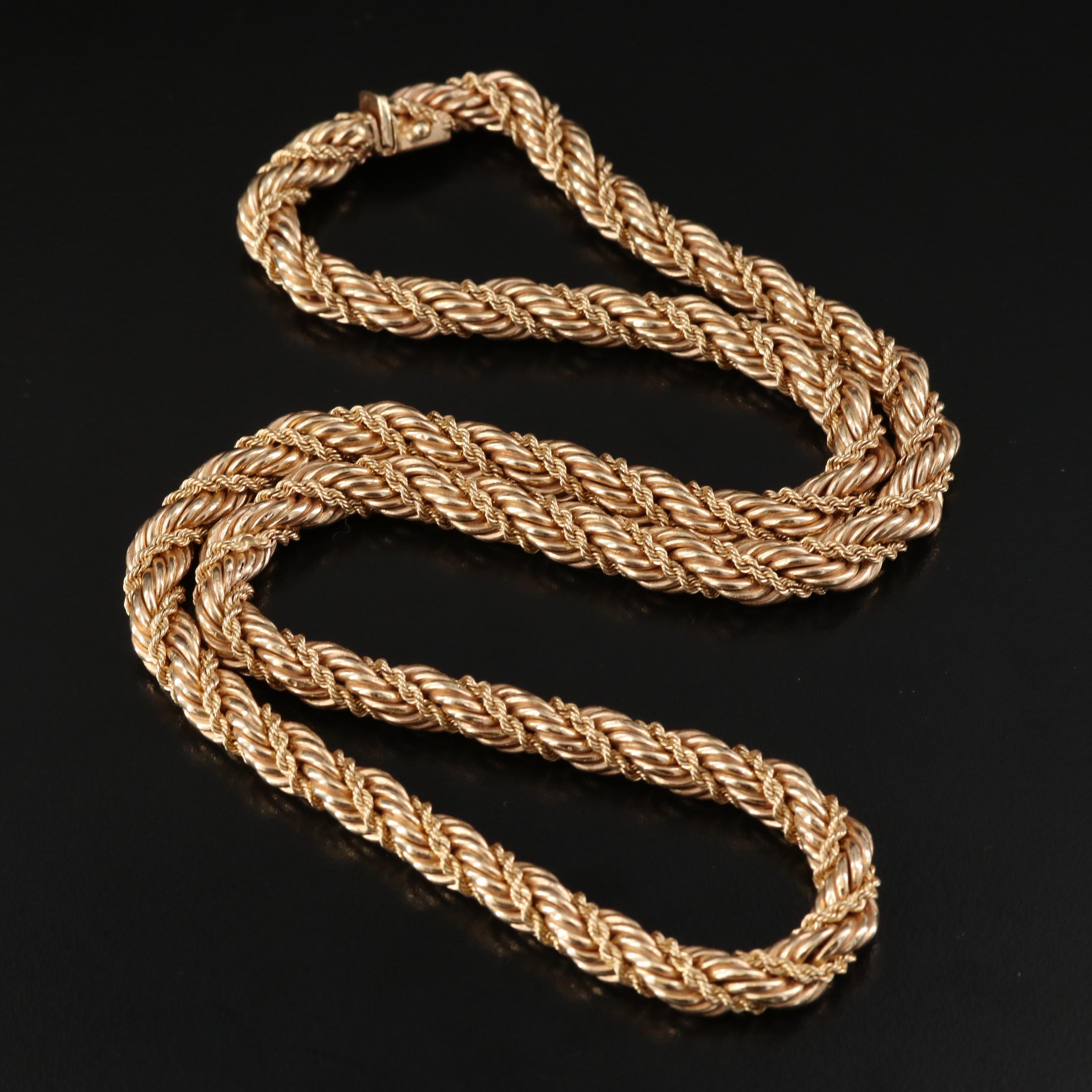 Tiffany & Co. 14K Double Twisted Rope Chain Necklace | EBTH