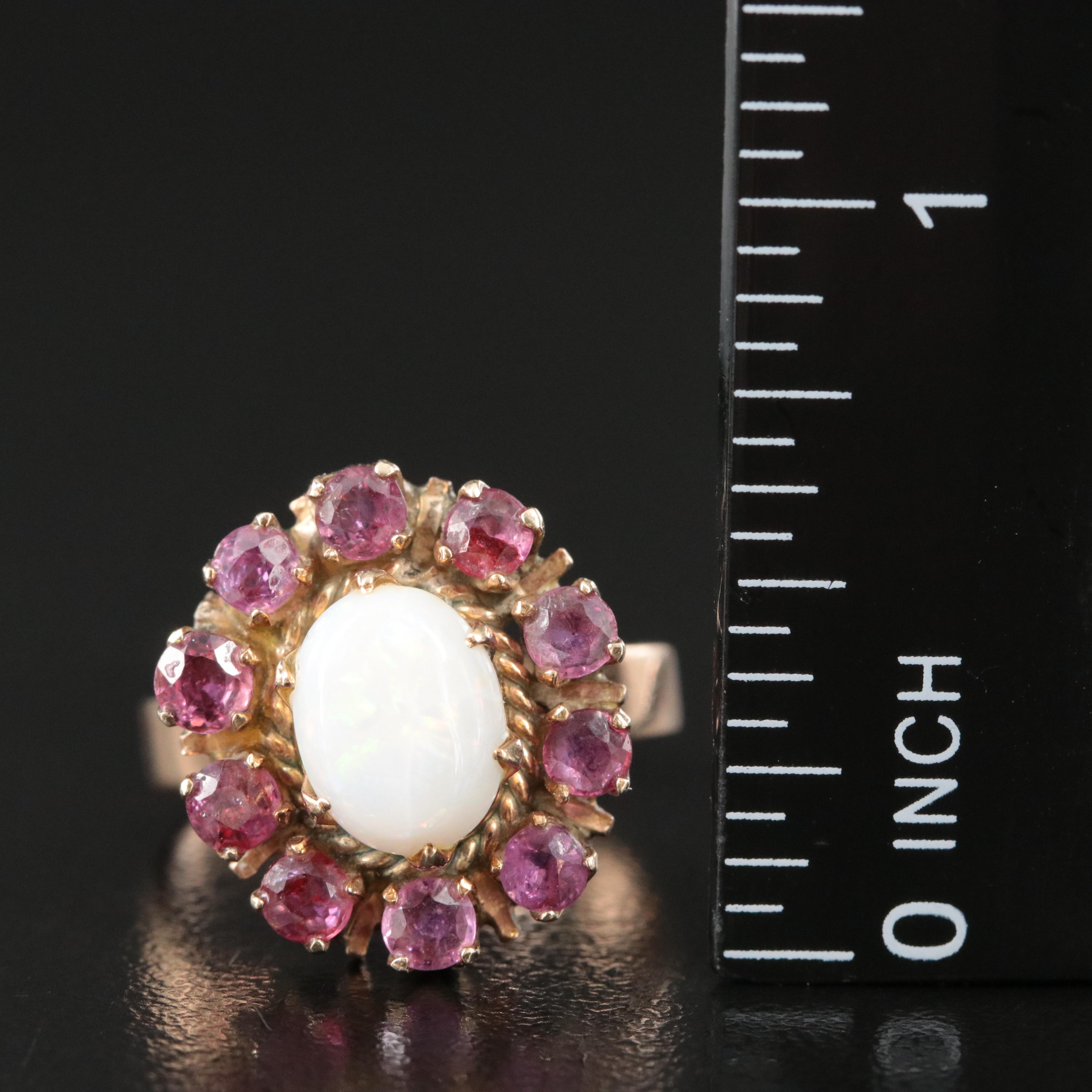 10K Opal and Ruby Ring | Everything But The House