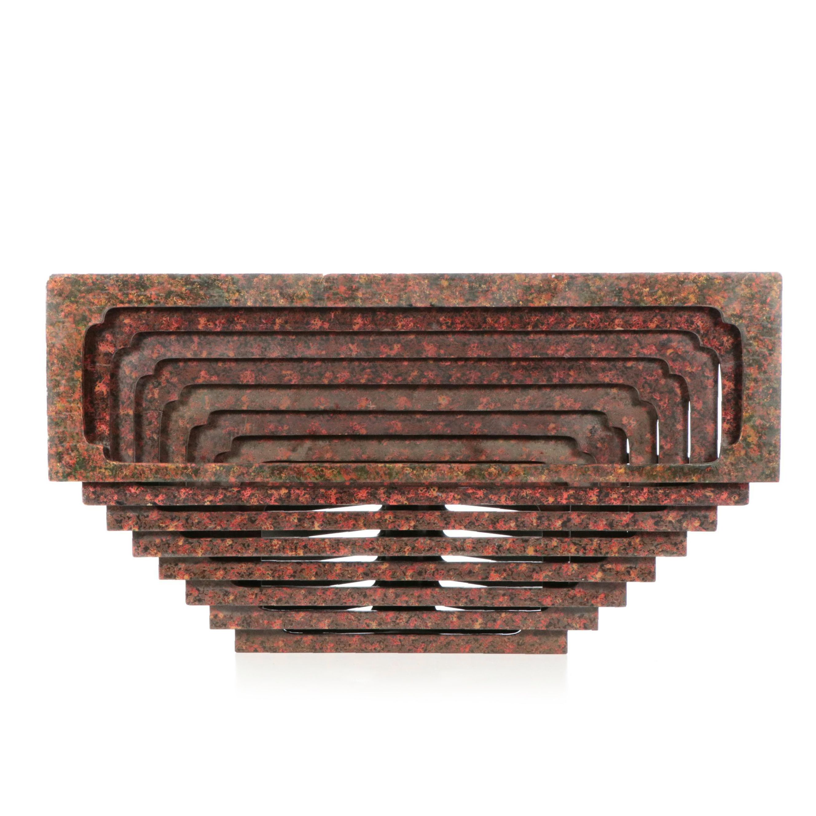 Japanese Maki Lacquered Metal Stacking Nesting Triangle Tables | EBTH