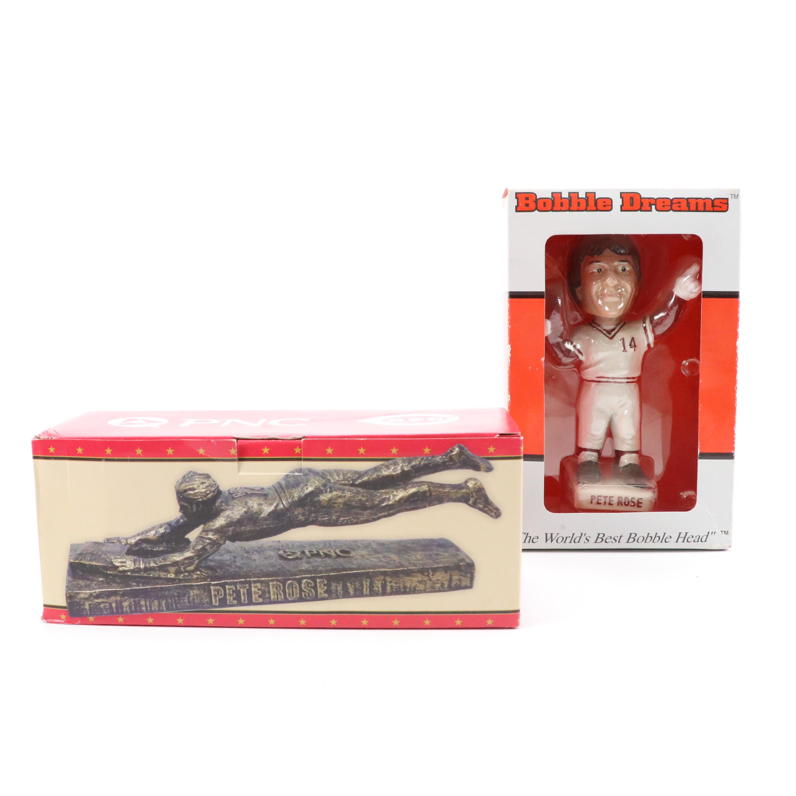 Cincinnati Reds Bobbleheads and Replica Statues Featuring Pete Rose and ...