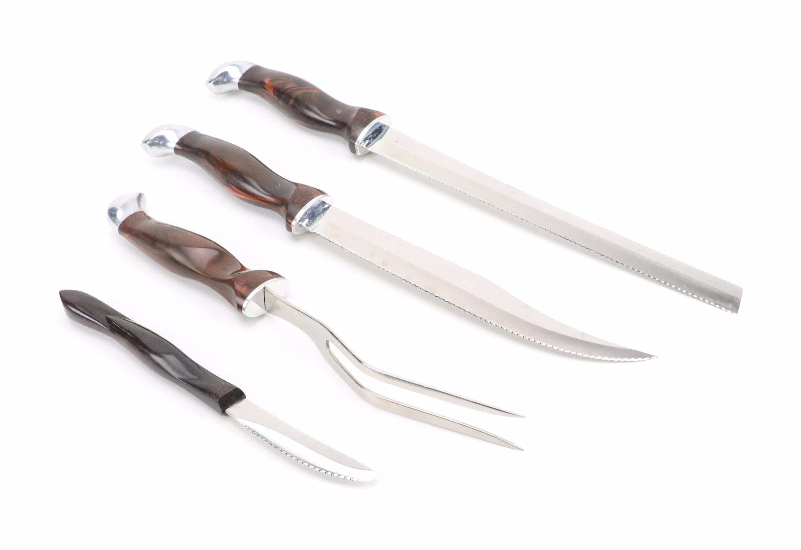 Cut Co Carving Knife Set and Serrated Table Knives with Plastic Handles ...