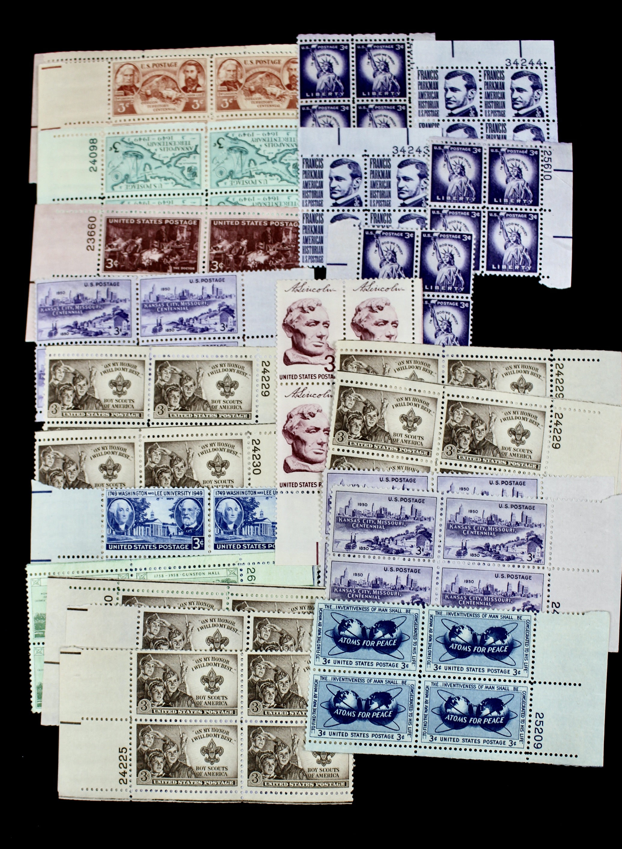 750 U.S. Postage Stamp Plate Blocks, 1950s and 1960s | EBTH