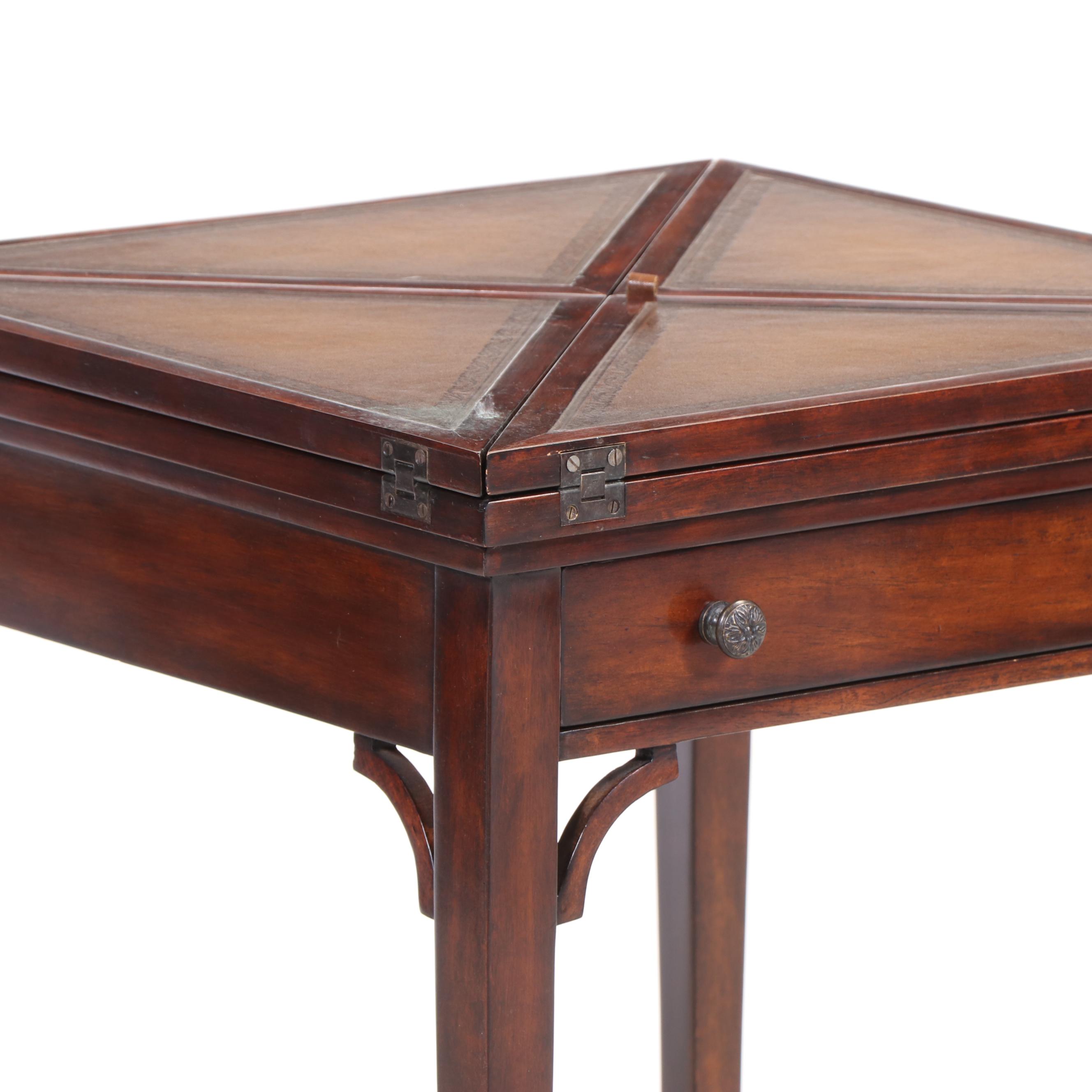 Theodore Alexander Federal Style Mahogany and Tooled Leather ...