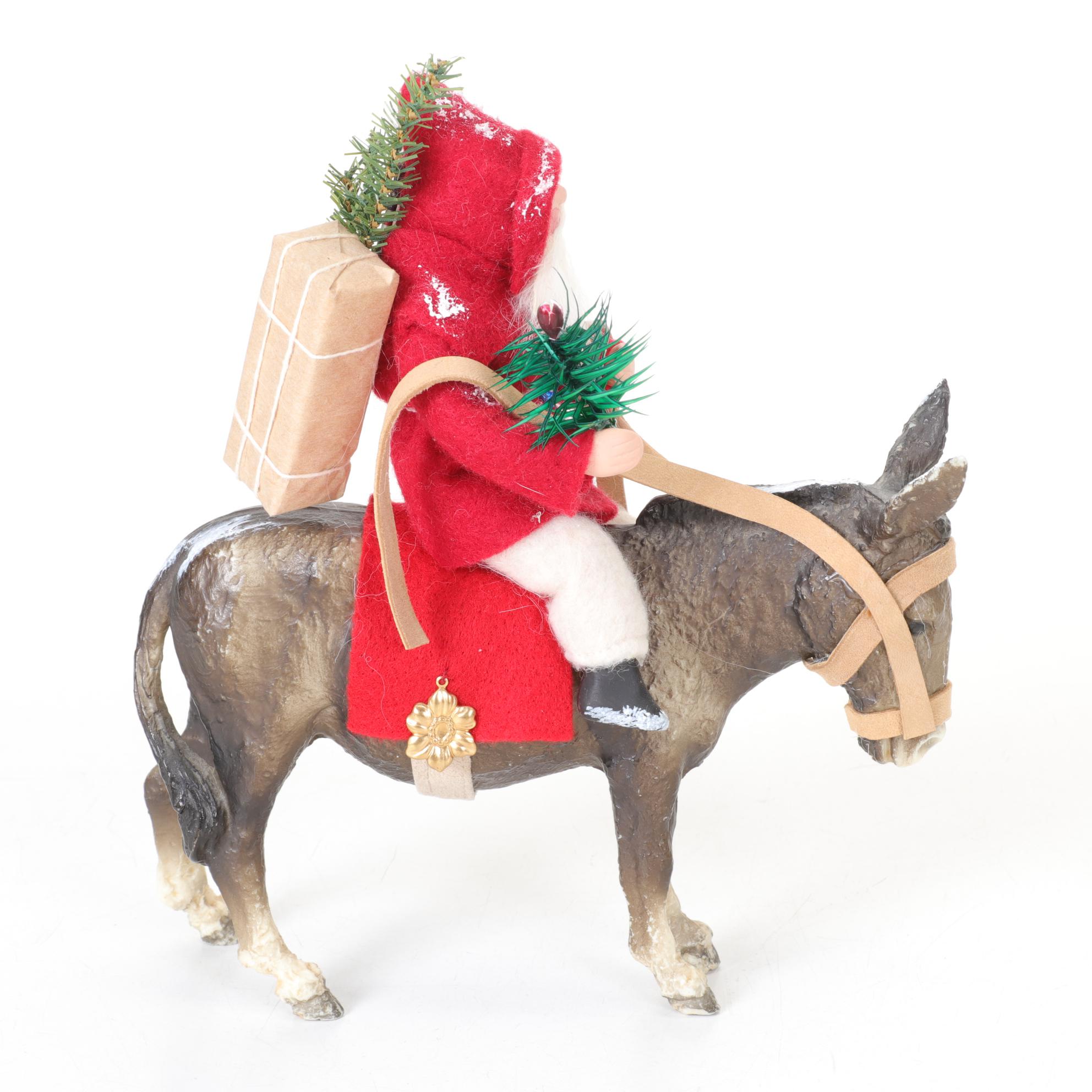 Patriotic Santa Riding Donkey Figurine | Everything But The House