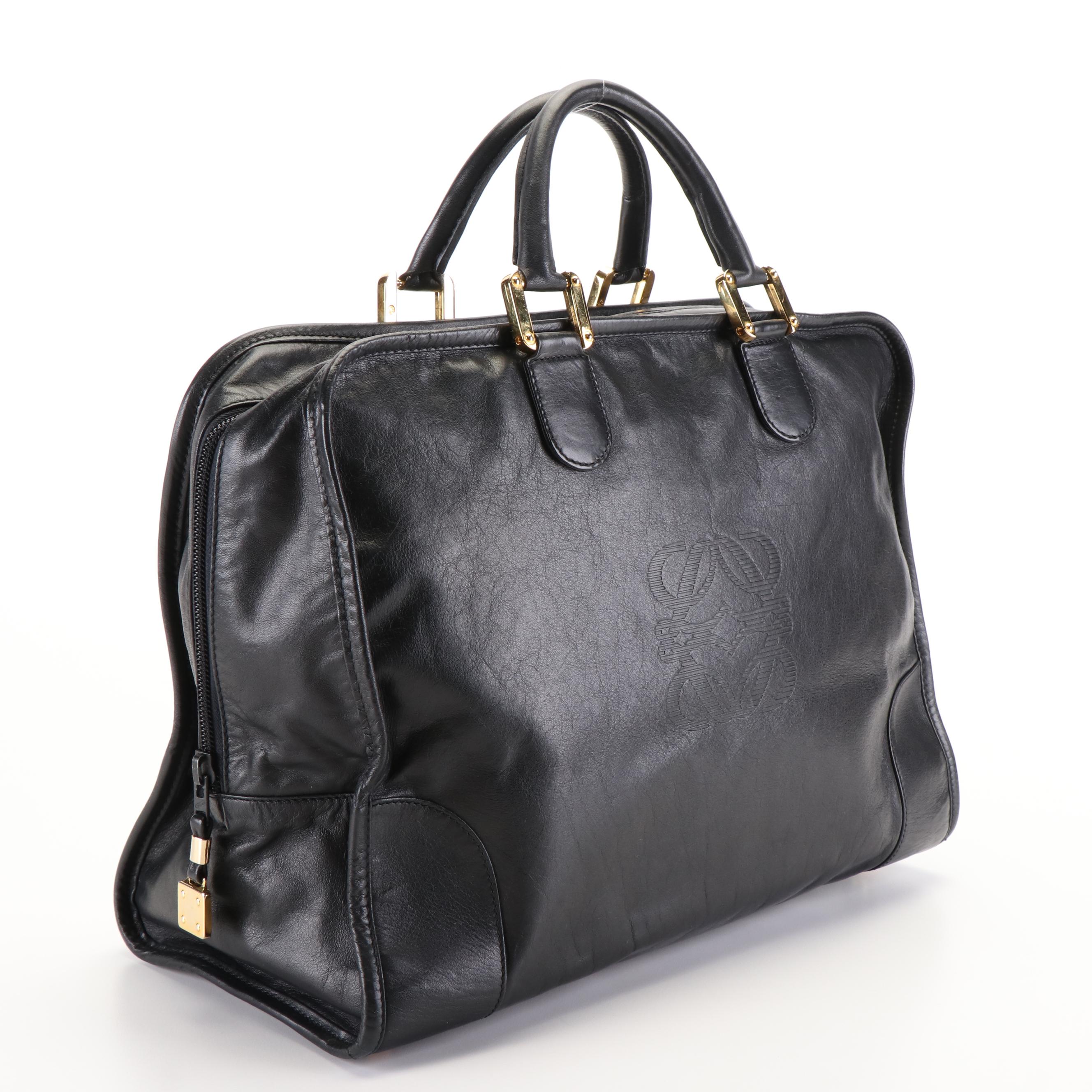 Loewe Amazona Boston Bag in Black Leather | EBTH