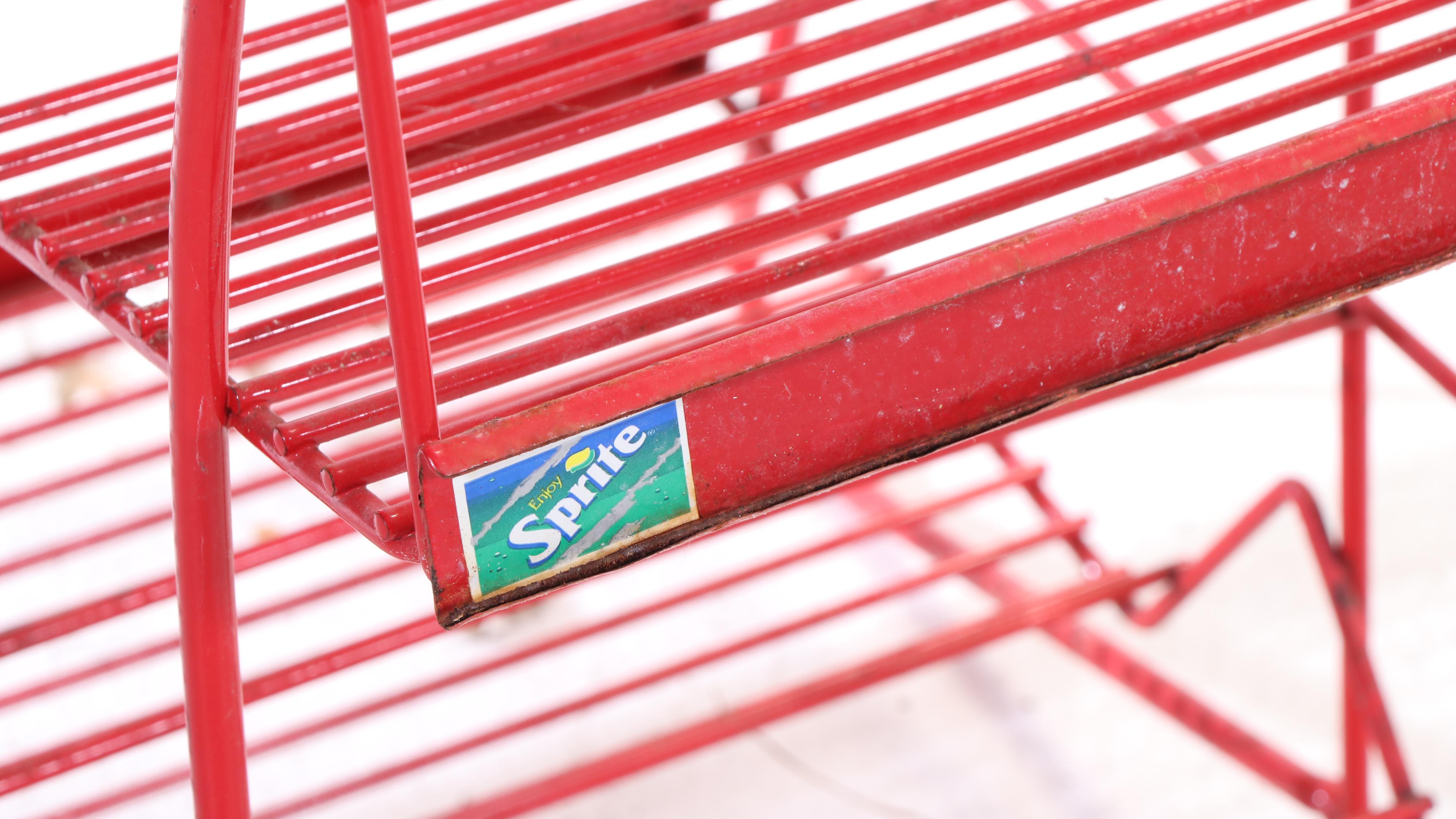 Two Coca-Cola Red Powder-Coated Wirework Retail Display Racks | EBTH