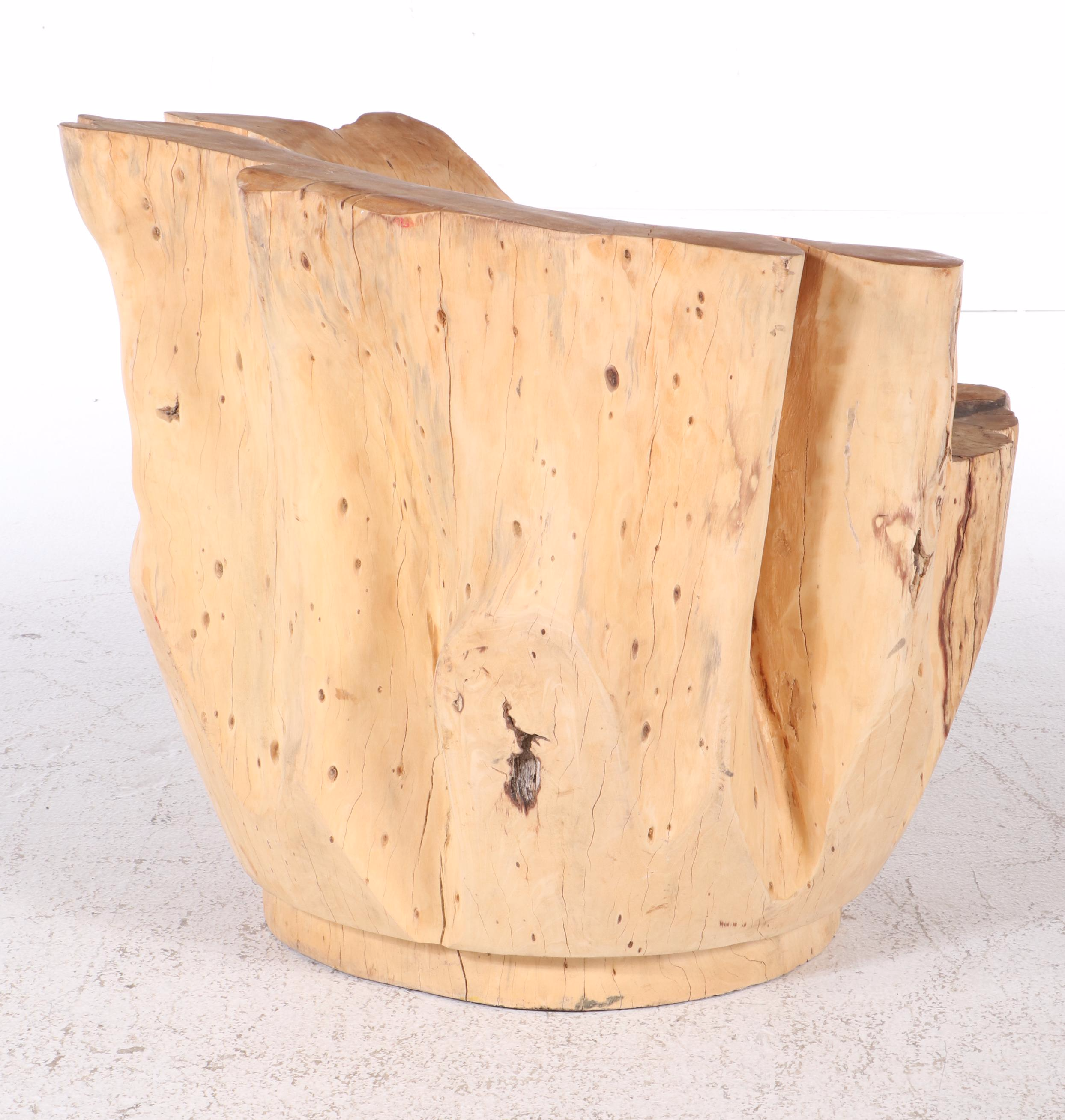 Rustic Carved Teak Wood Root Chair | EBTH