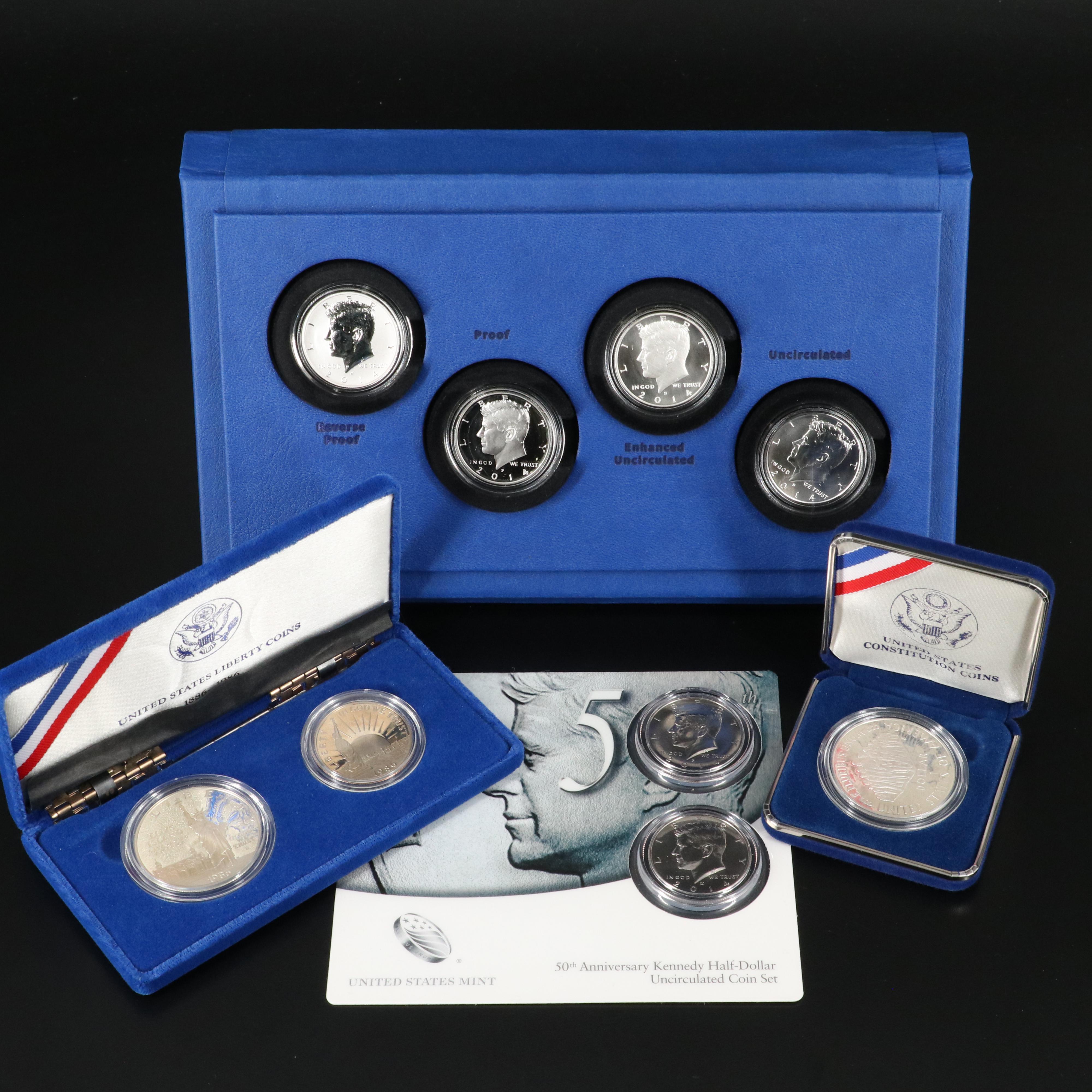 Four Modern Commemorative U.S. Coin Groups Including 2014 Kennedy ...