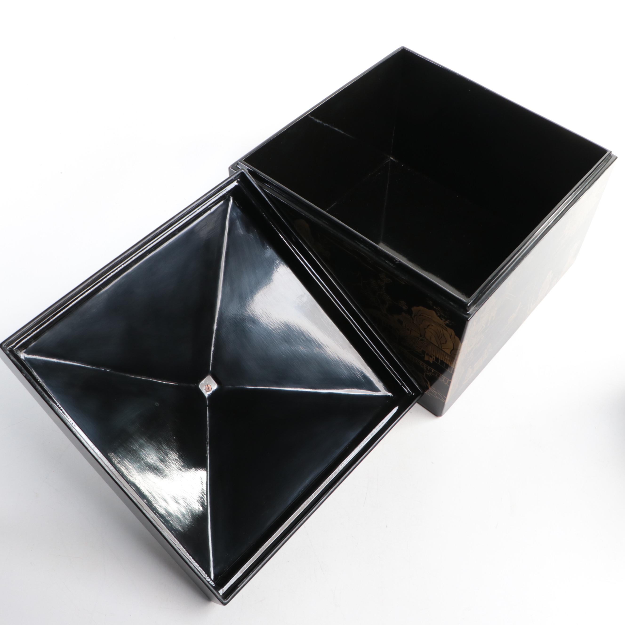 French Chinoiserie Style Lacquerware Decorative Boxes | Everything But ...