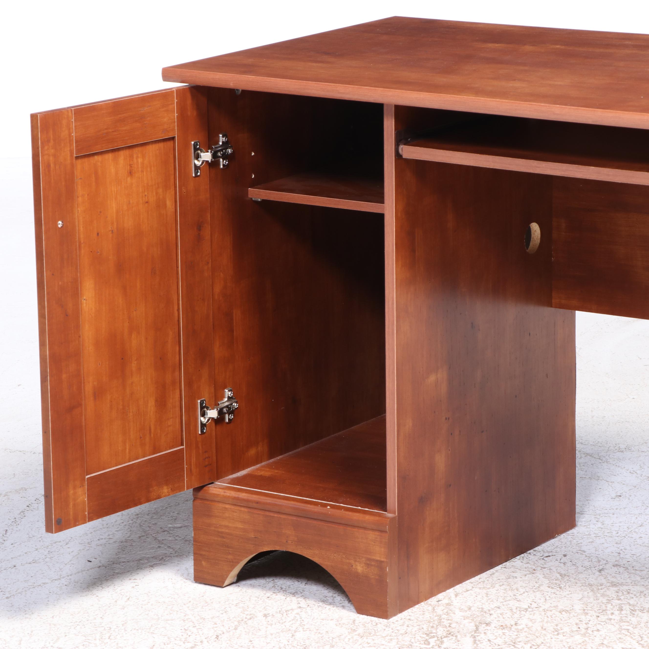 Craftsman Style Oak Finish Computer Desk and Bookcase | Everything But ...