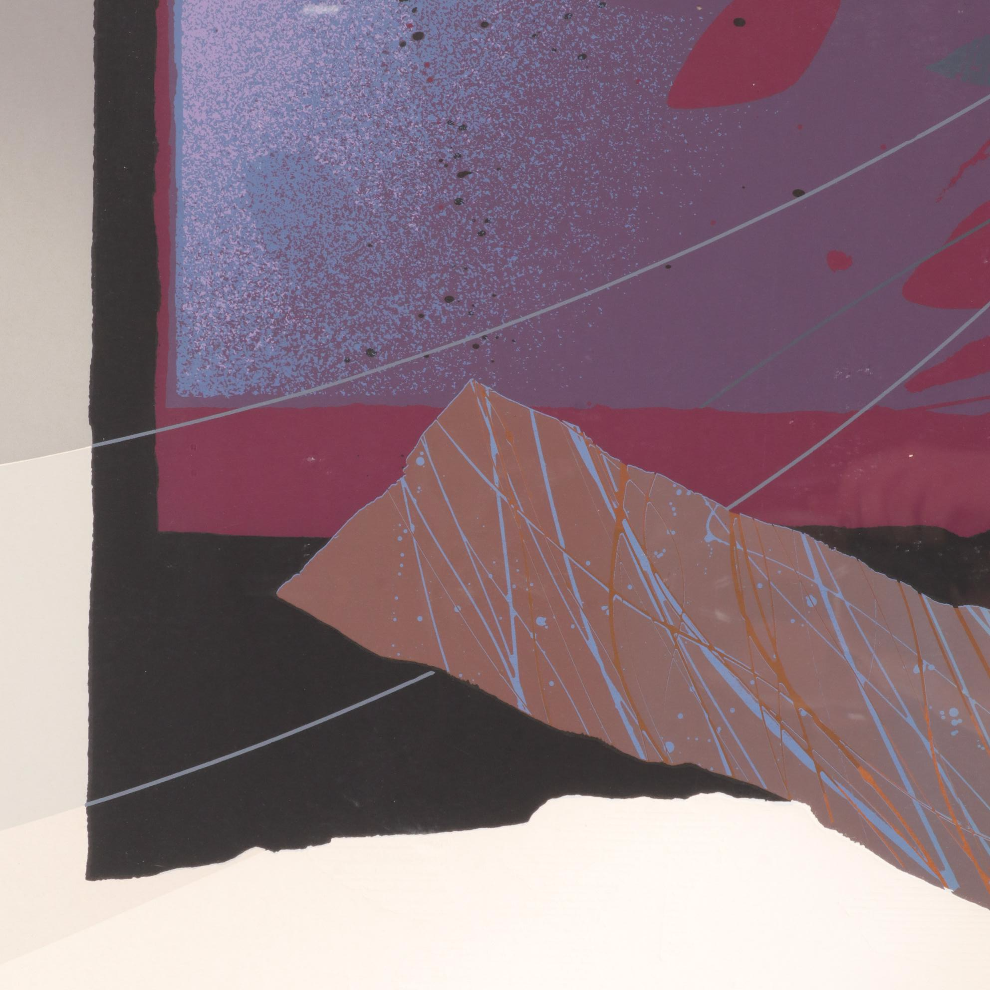 Ron Jones Embossed Abstract Serigraph "Windrose," 1981 | Everything But ...