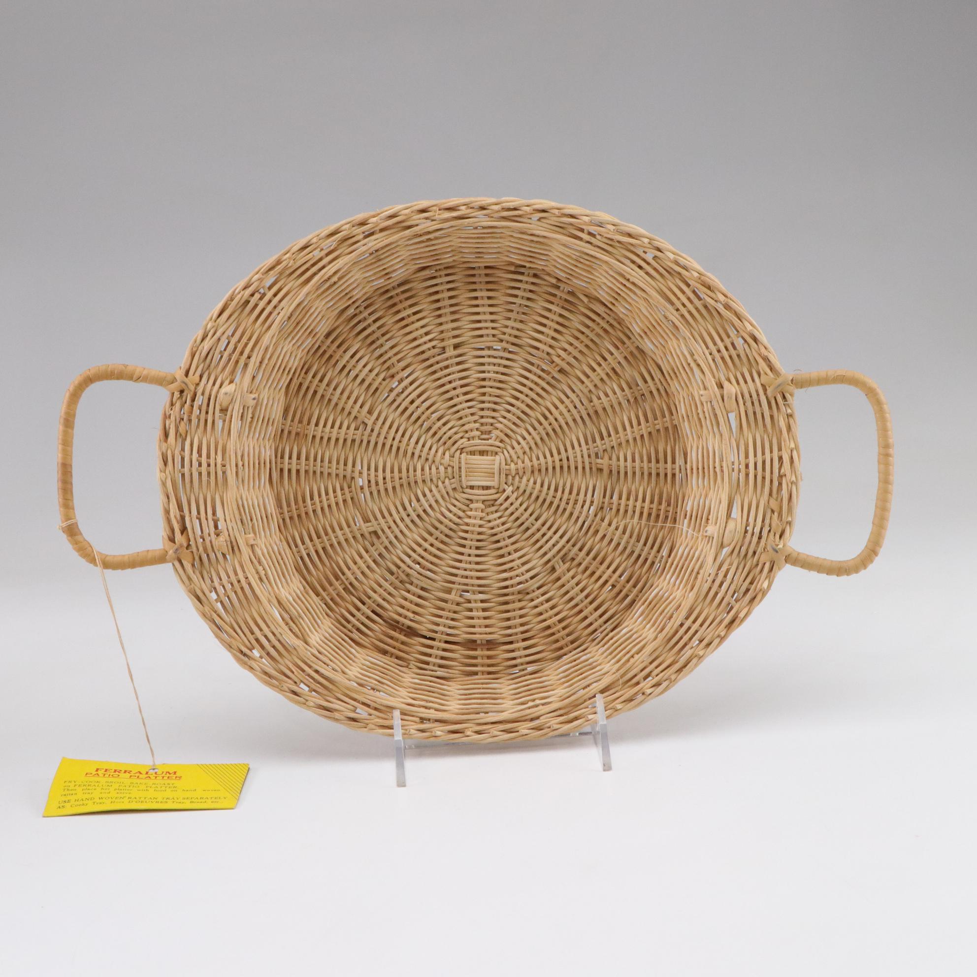 Ferralum Patio Platters With Woven Rattan Trays | Everything But The House